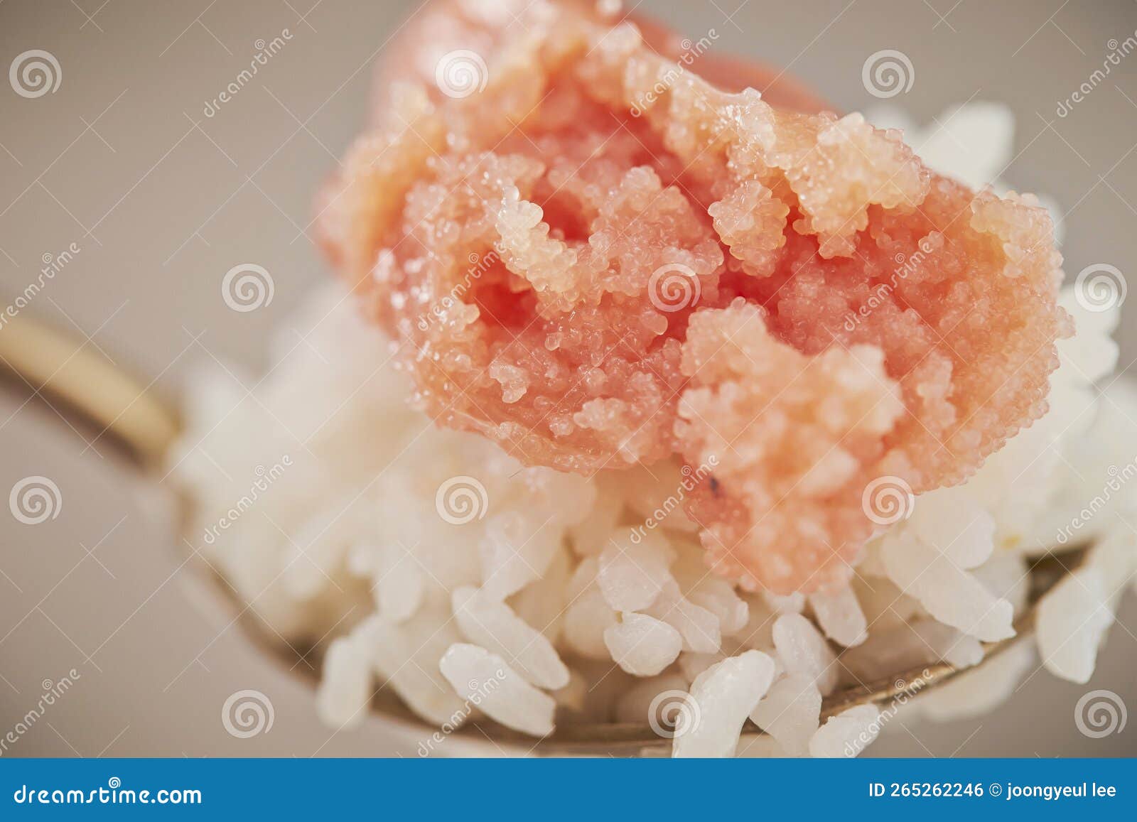Salted Pollack Roe with Steamed Rice Stock Photo - Image of pollack ...