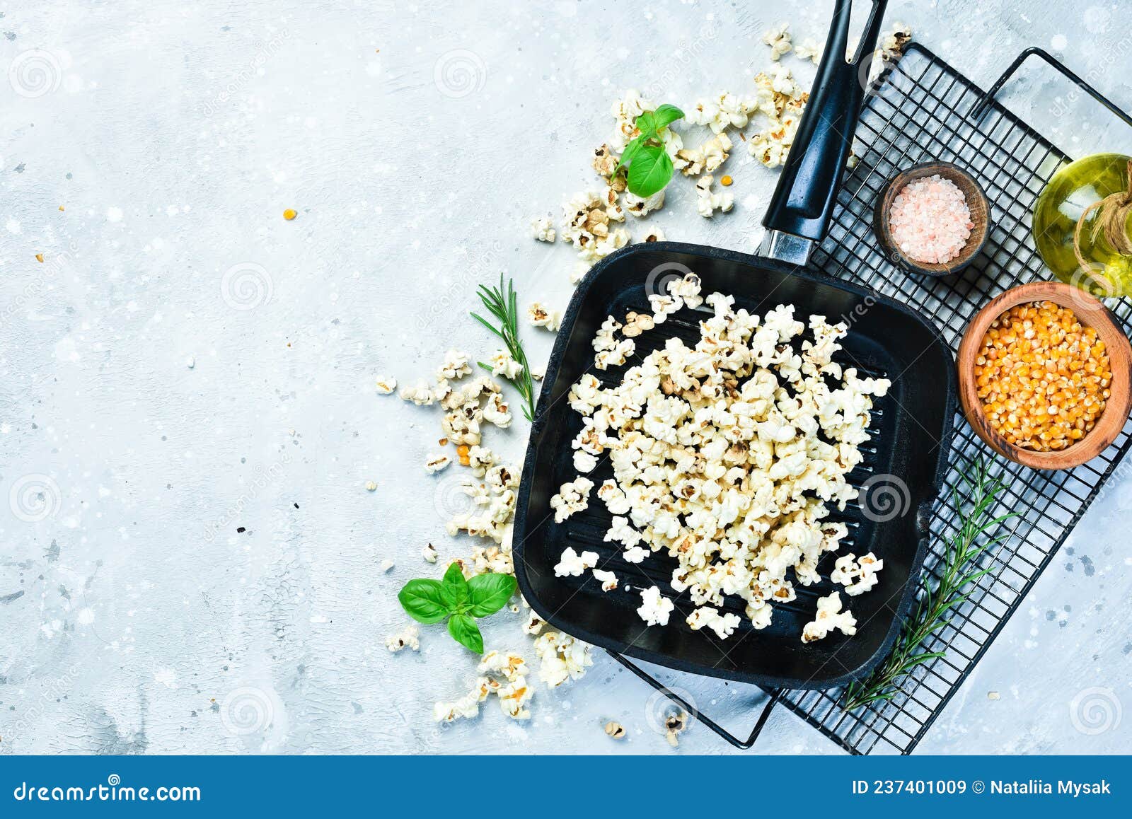 Salted Popcorn in a Metal Pan. Stock Image - Image of kernel, homemade ...