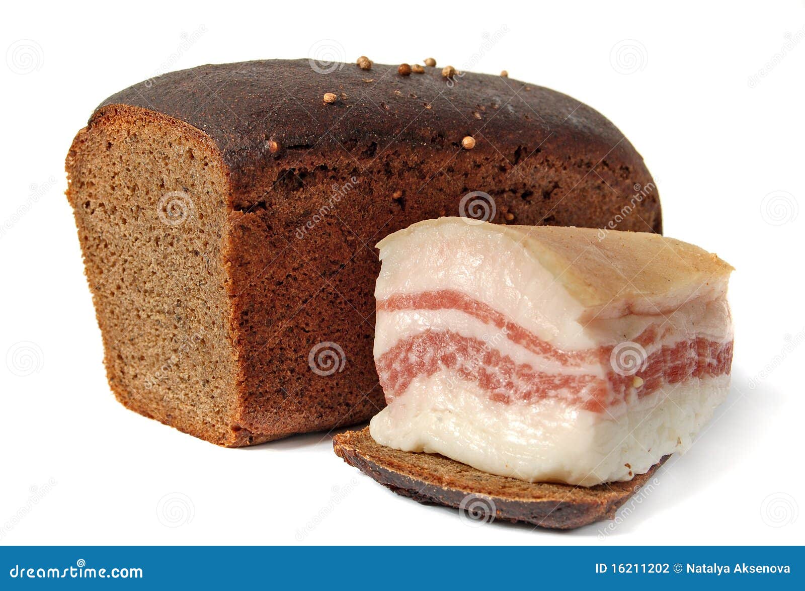 Salted Pork Fat and the Borodino Rye Bread Stock Photo - Image of knife ...