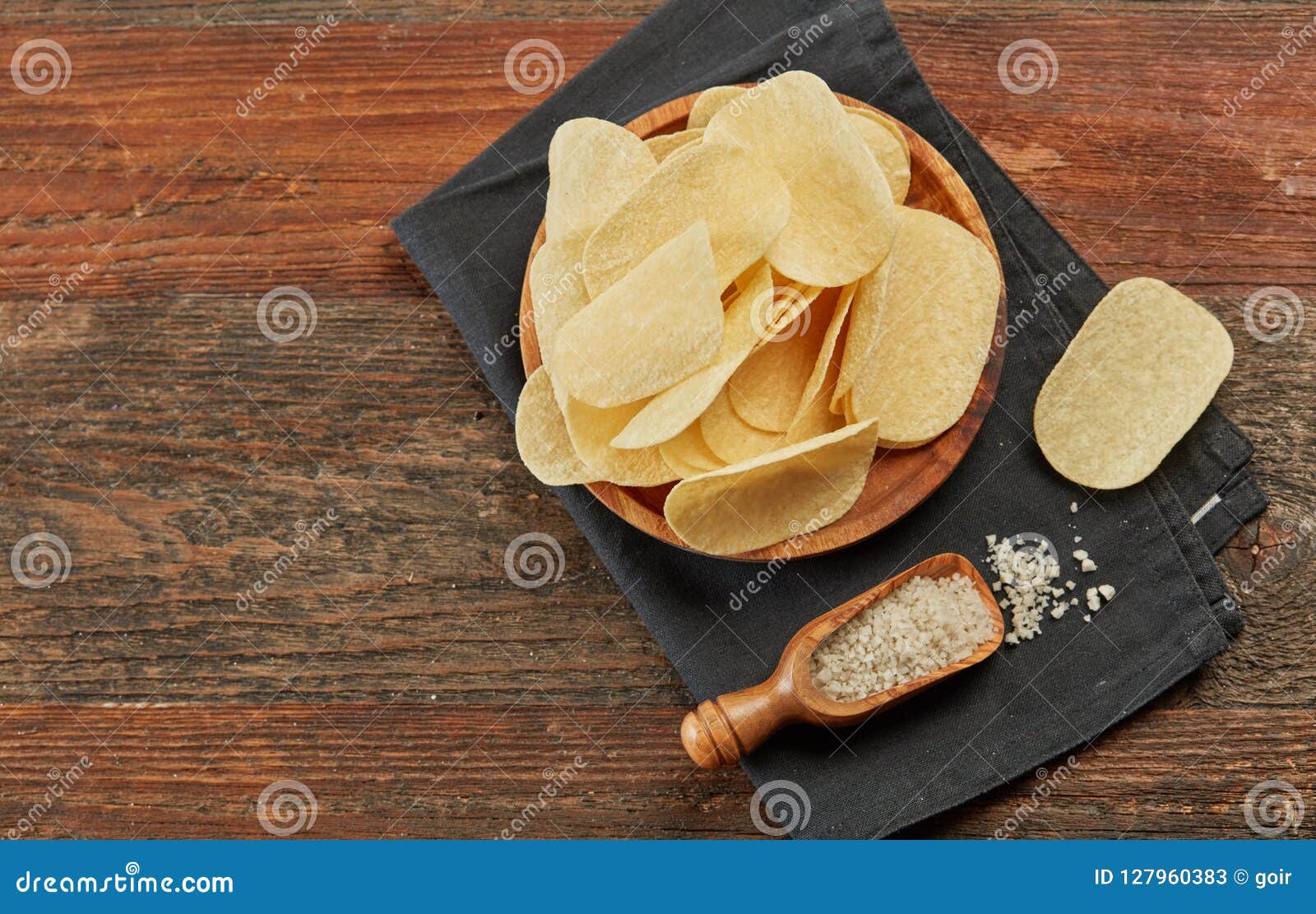 Salted potato chips stock image. Image of chip, cream - 127960383