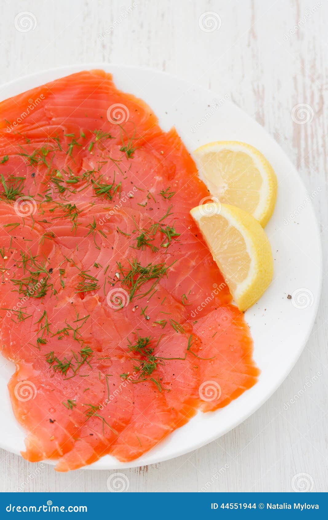 Salted salmon on plate stock photo. Image of dietary - 44551944