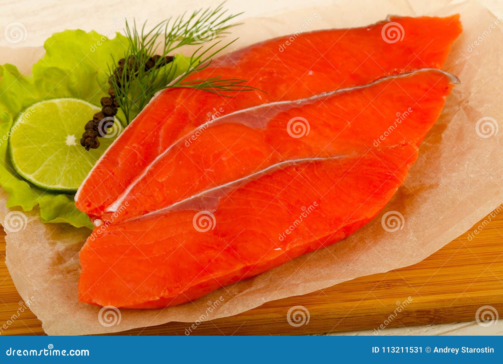 Salted salmon stock image. Image of portion, cuisine - 113211531