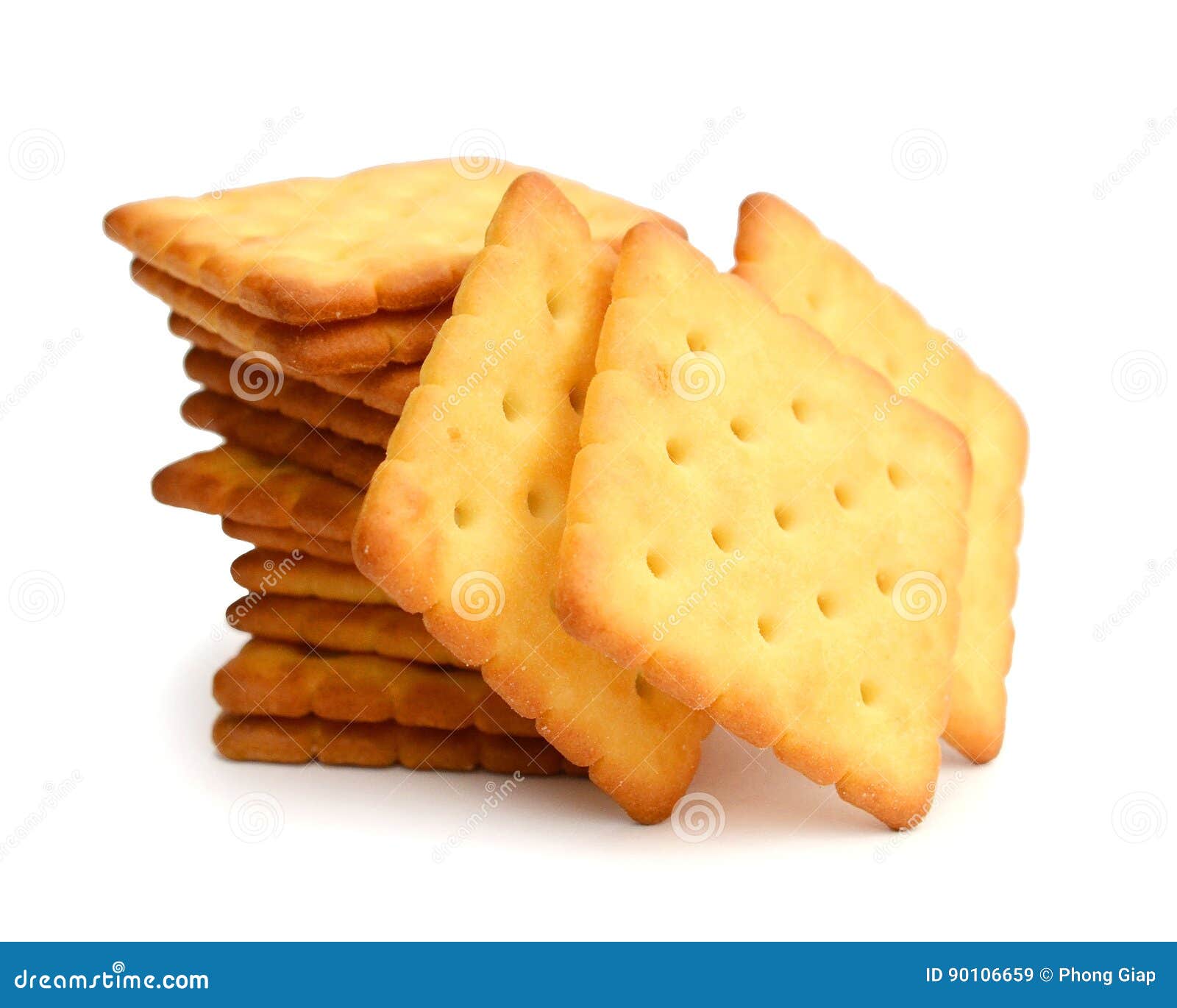 Saltine Cracker Isolated on White Stock Image - Image of easy ...
