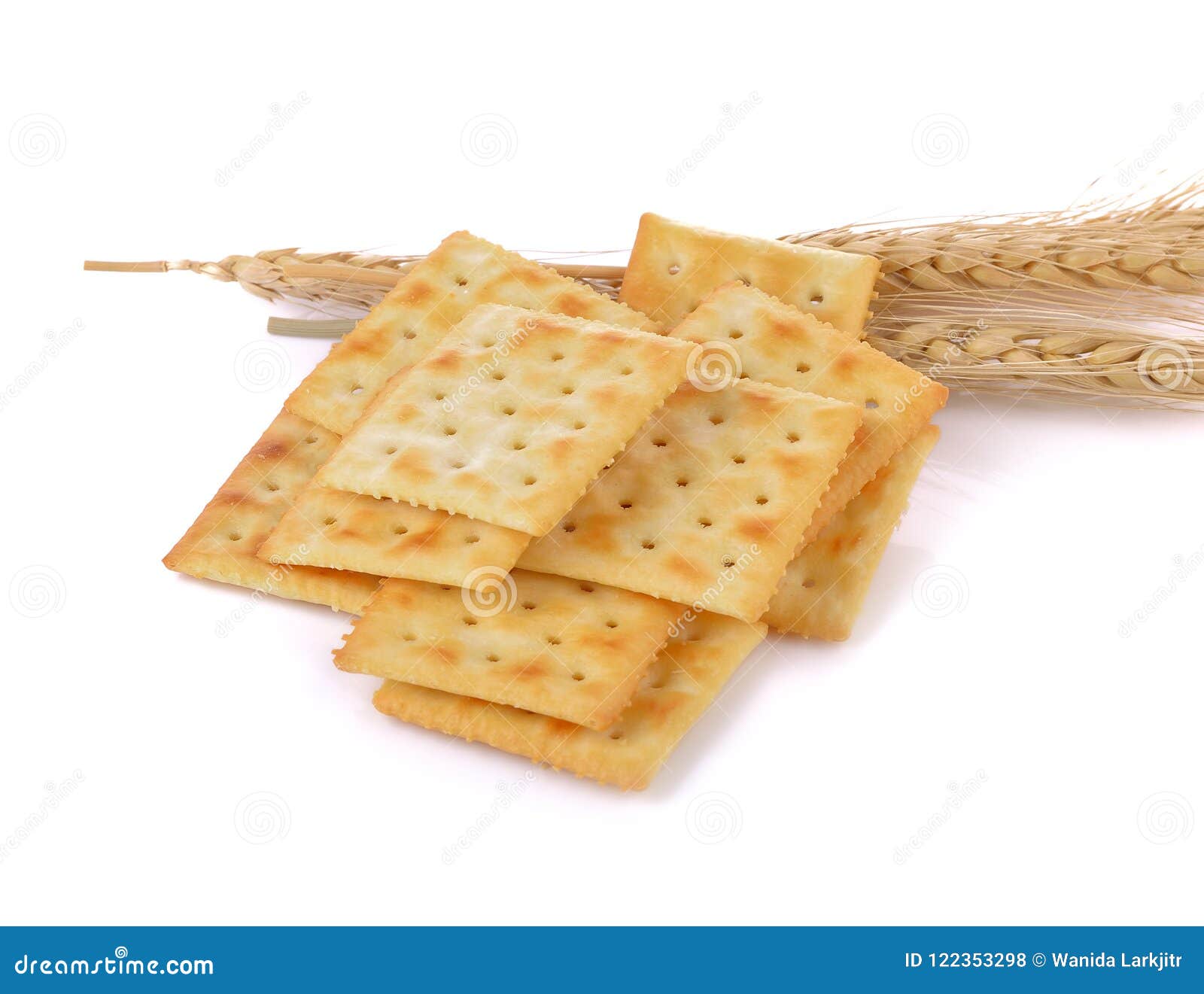Saltine Cracker on White Background Stock Photo - Image of snack, white ...