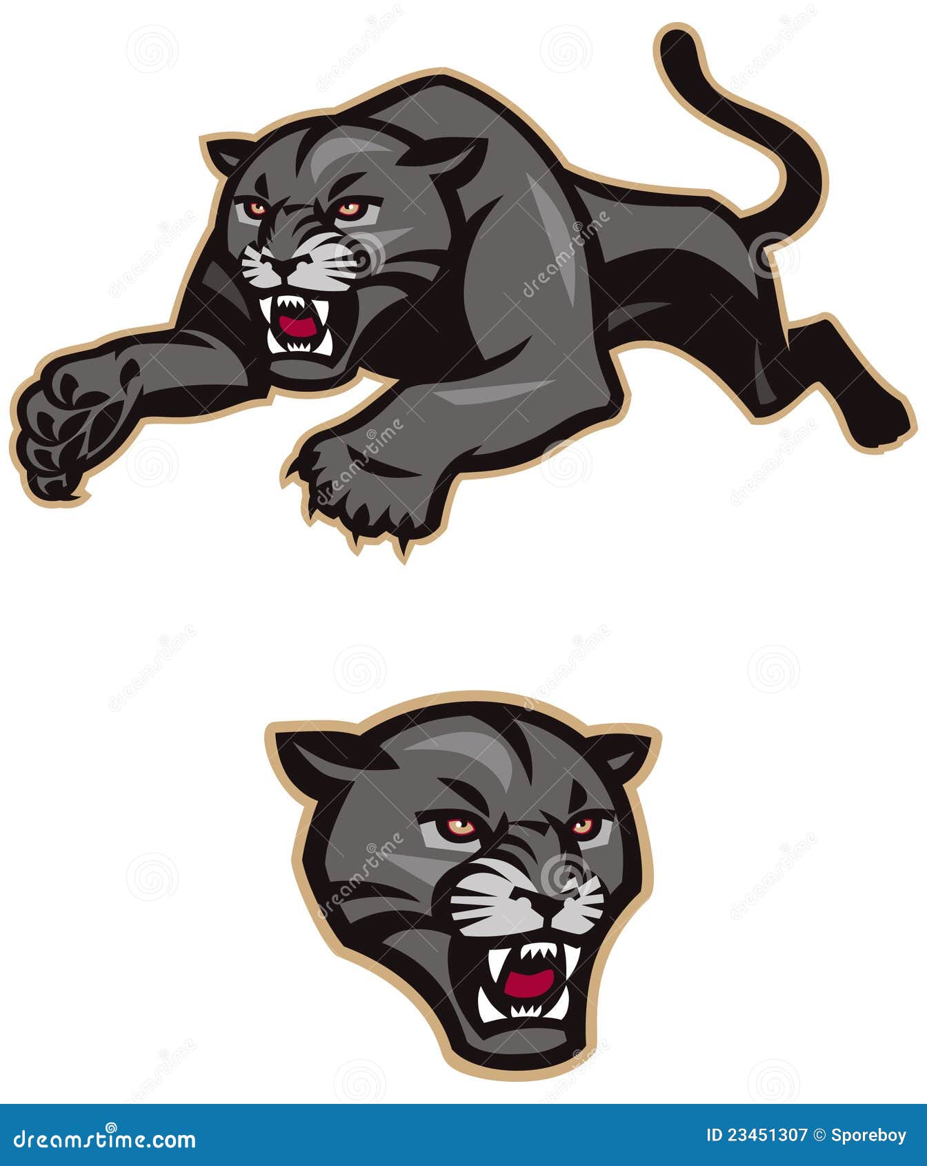 Salto de la pantera negra ilustración del vector. Ilustración de ...