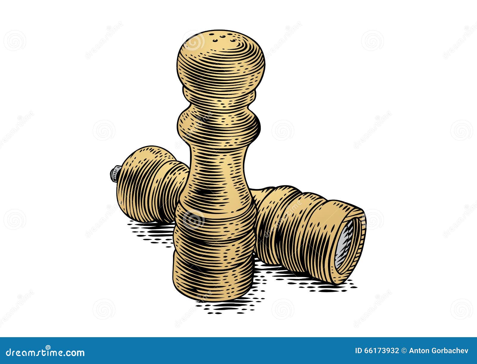 Saltshaker and peppermill stock vector. Illustration of saltshaker ...