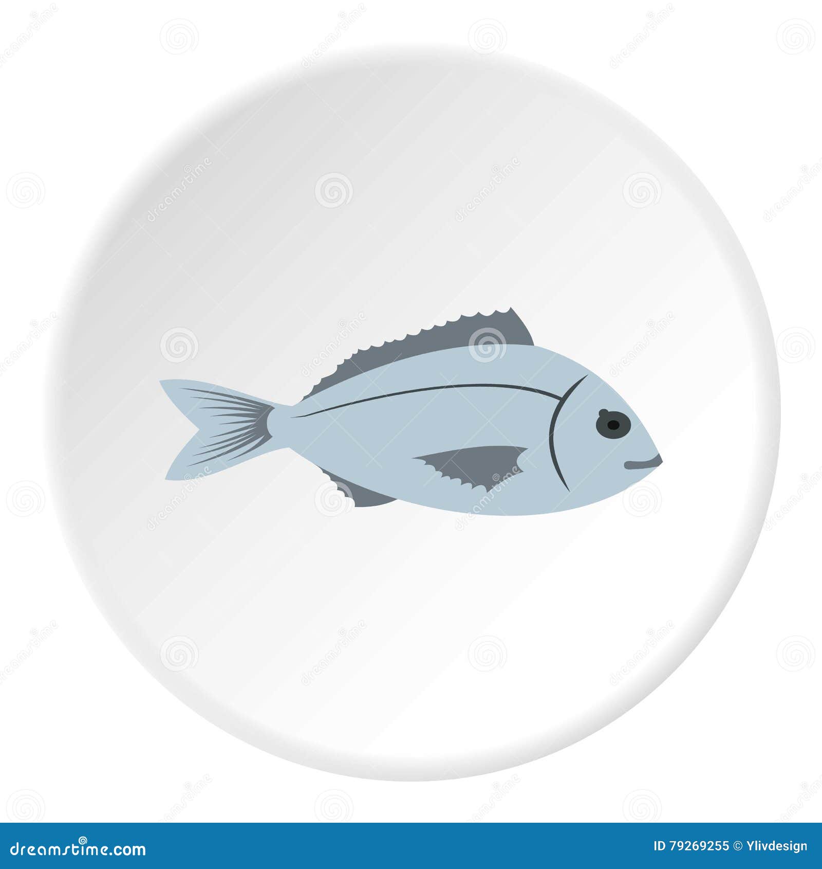 Saltwater Fish Icon, Flat Style Stock Vector - Illustration of design ...