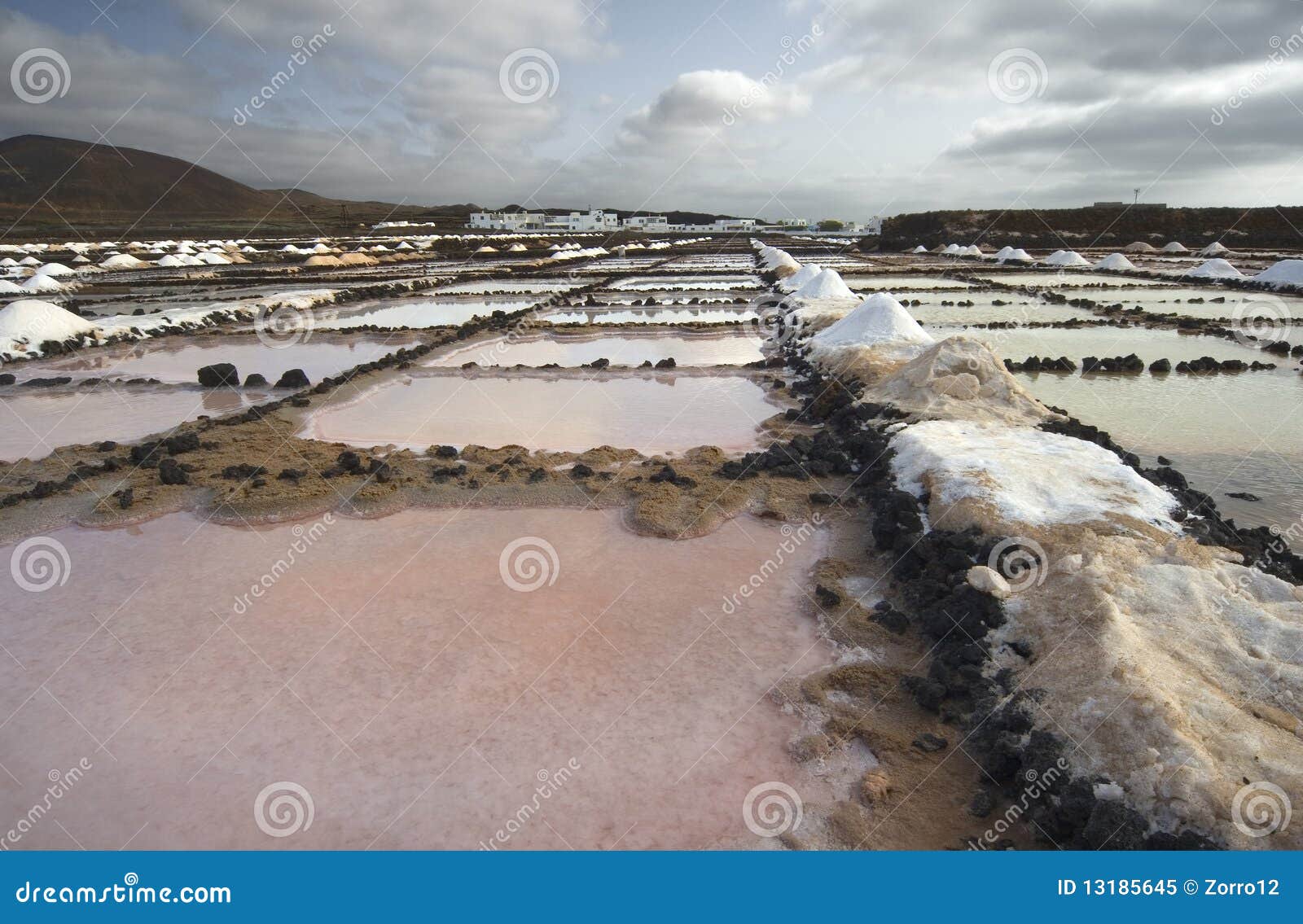 Saltworks stock image. Image of condiment, pools, pink - 13185645