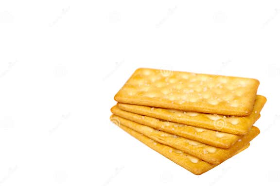 Salty Cracker, Crispy Appetizer, Rectangle Shape Cookie. Isolated Stock ...