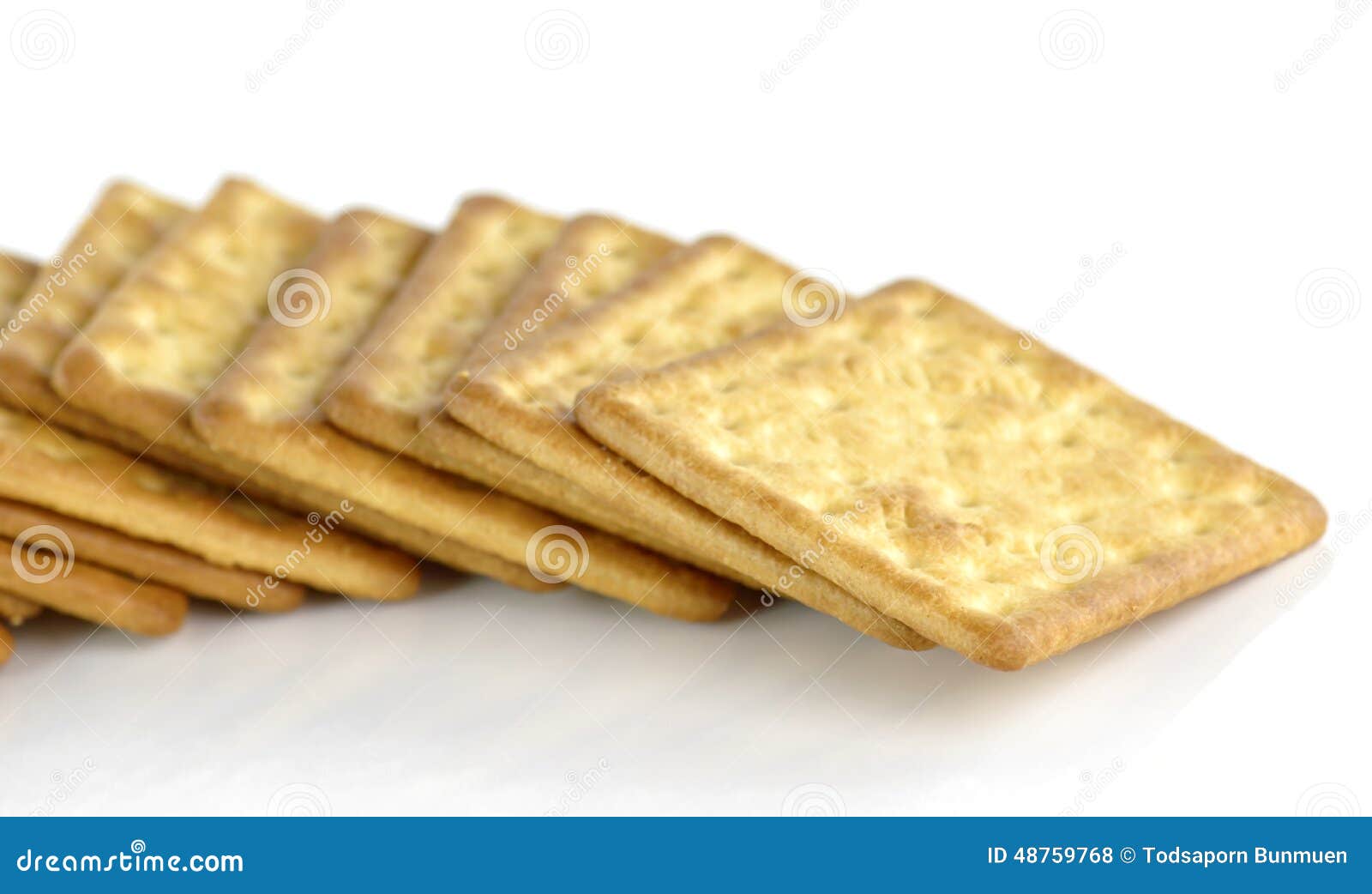 Salty Crackers Isolated on White Background Stock Photo - Image of ...