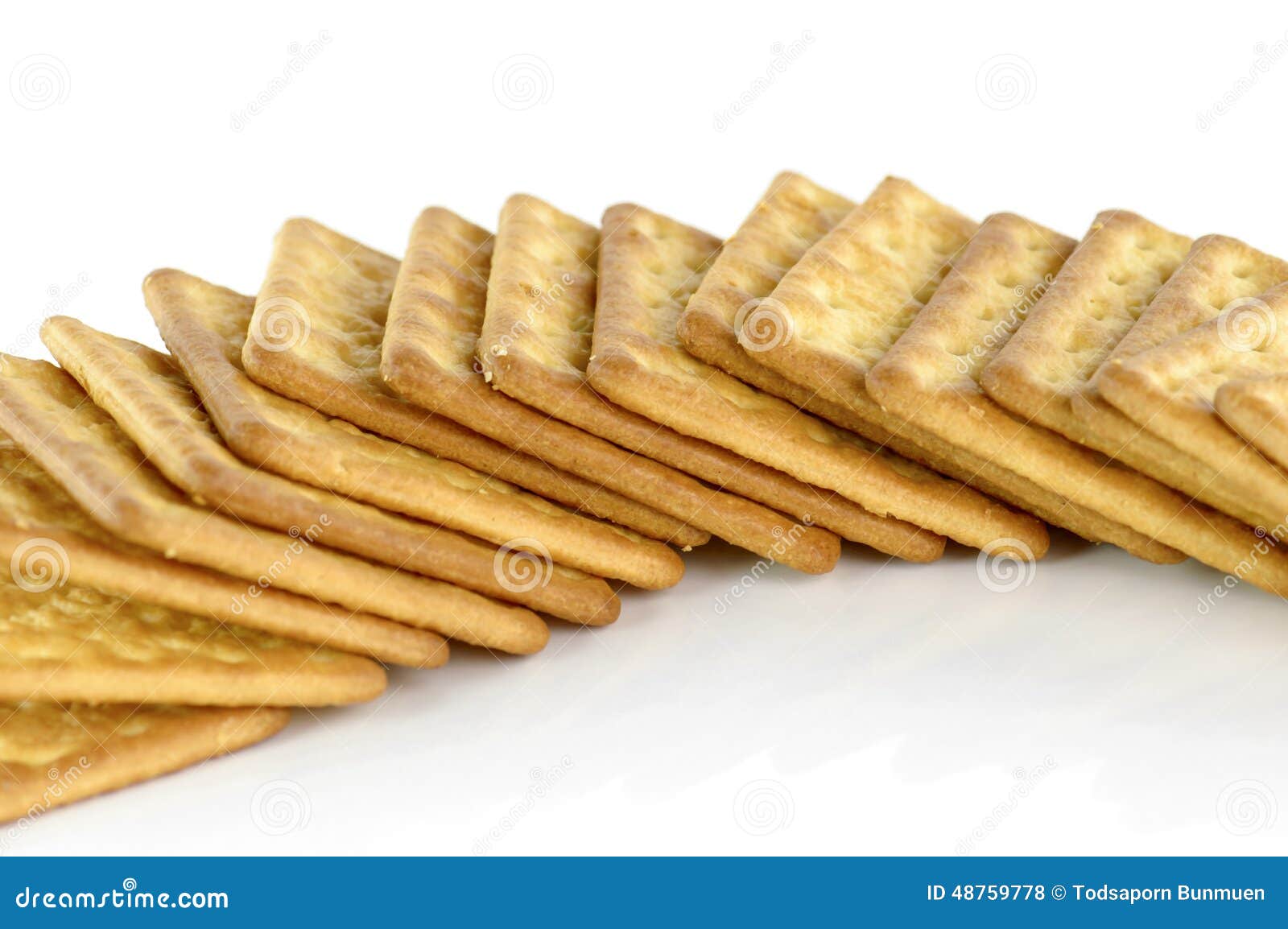 Salty Crackers Isolated on White Background Stock Photo - Image of ...