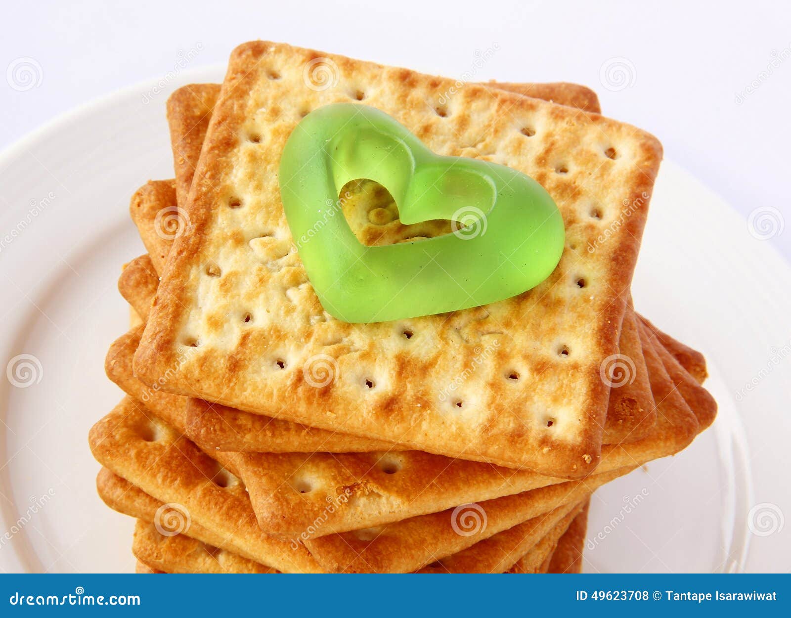 Many Yummy Square Cream Crackers Stock Photo - Image of snack, wooden ...