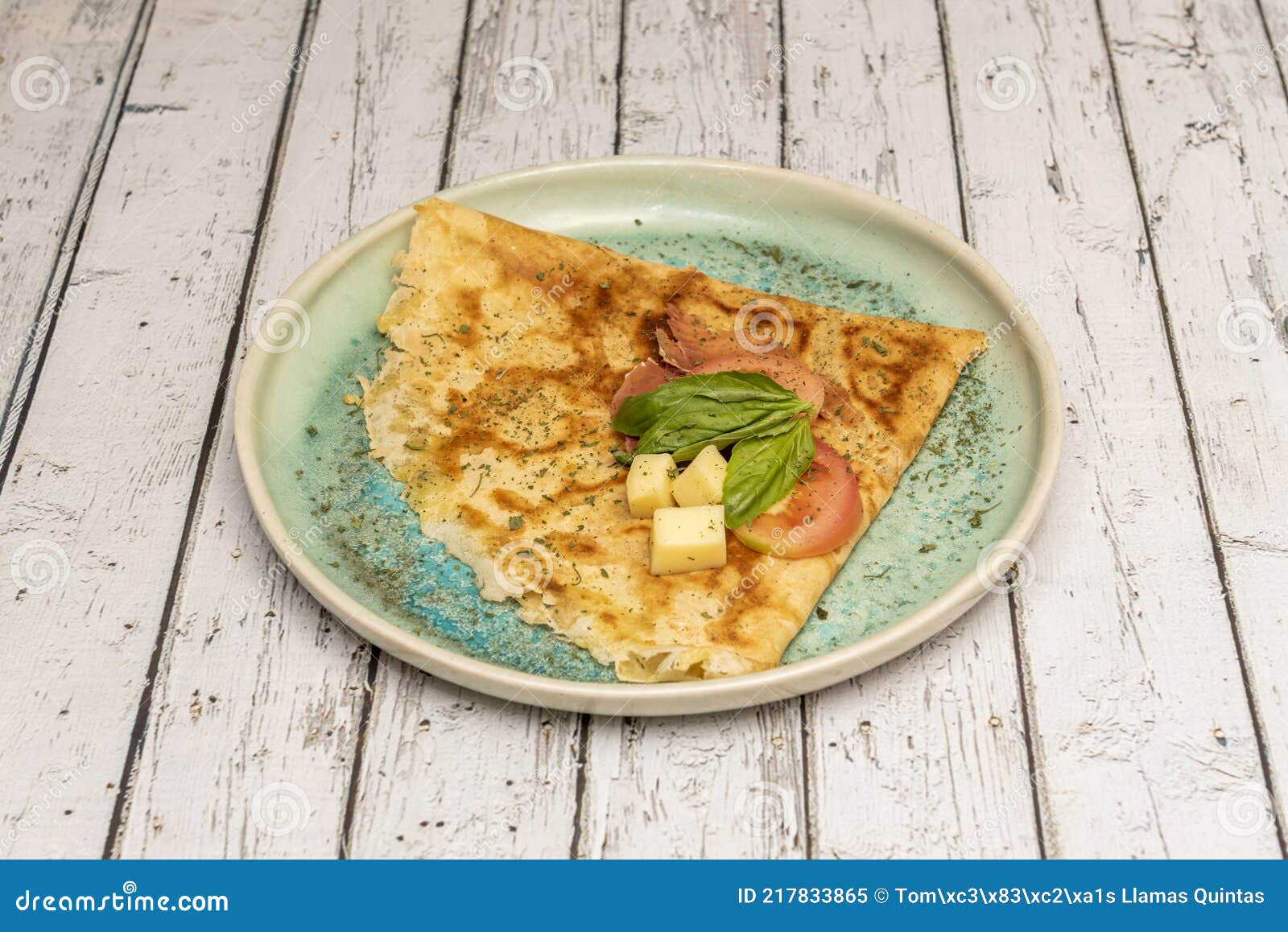 Salty crepe on green table stock image. Image of leaf - 217833865