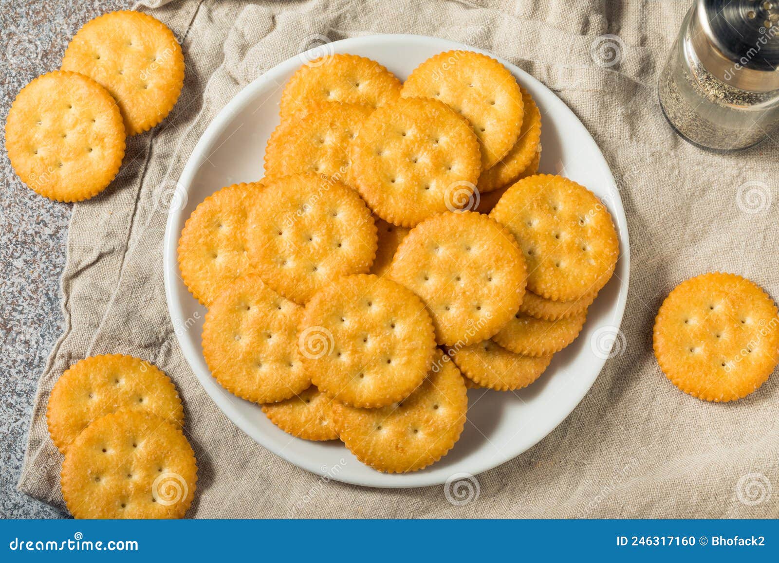 Salty Crispy Round Crackers Stock Photo - Image of round, healthy ...