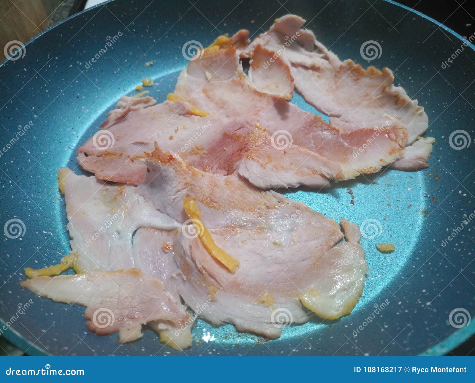 Strips of Honey Roasted Ham in a Pan Stock Image - Image of fresh ...