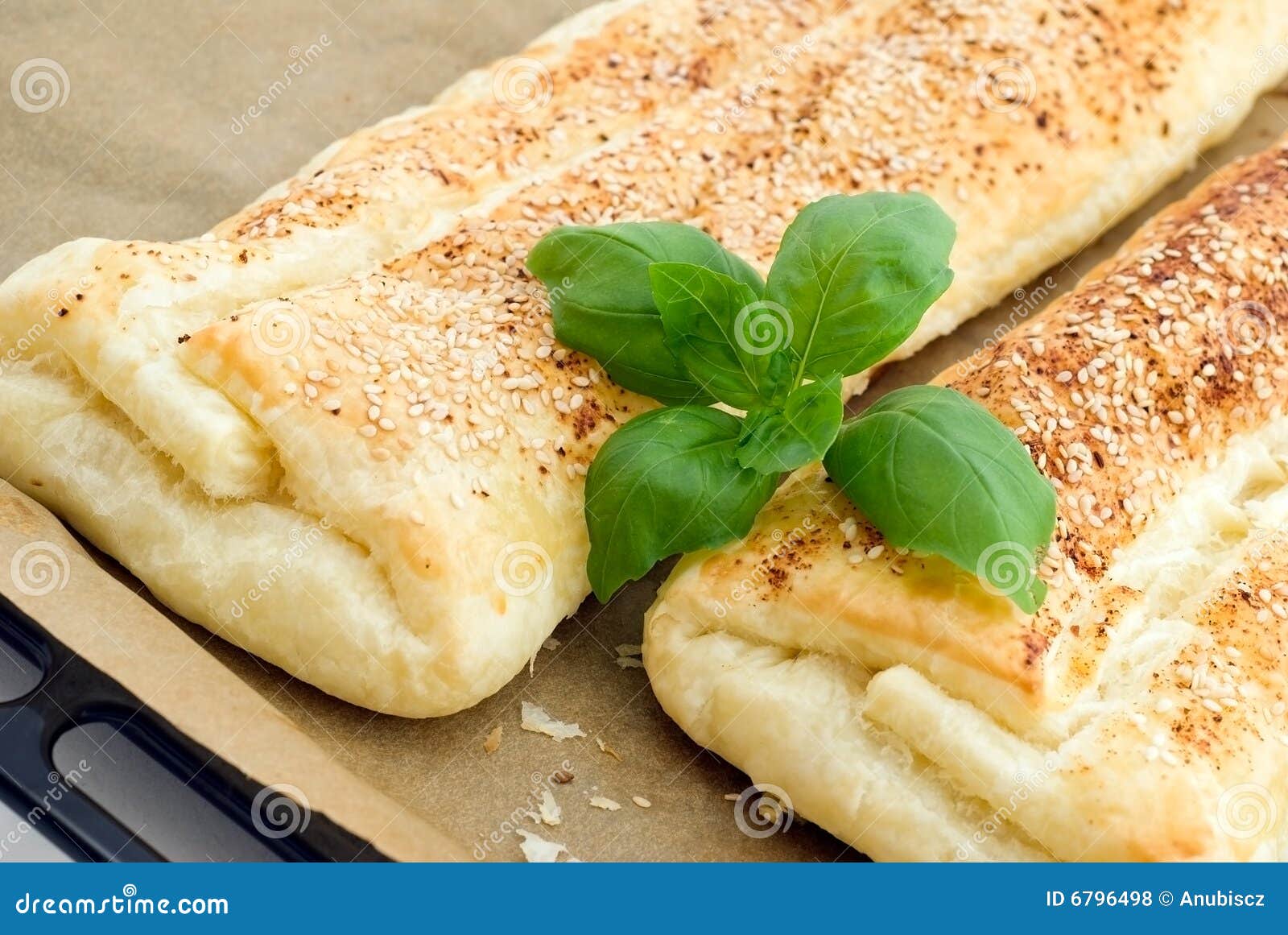 Salty ham strudel stock photo. Image of cream, sugar, fresh - 6796498