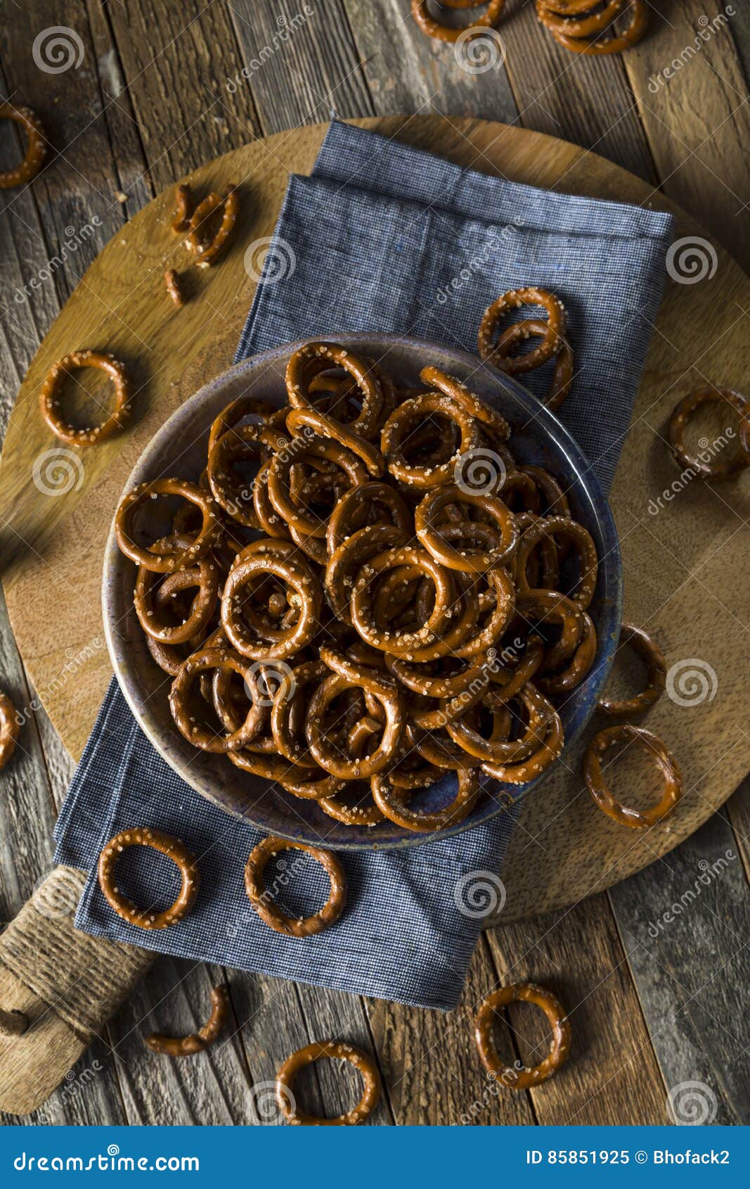 Salty Hard Round Pretzels stock image. Image of delicious - 85851925