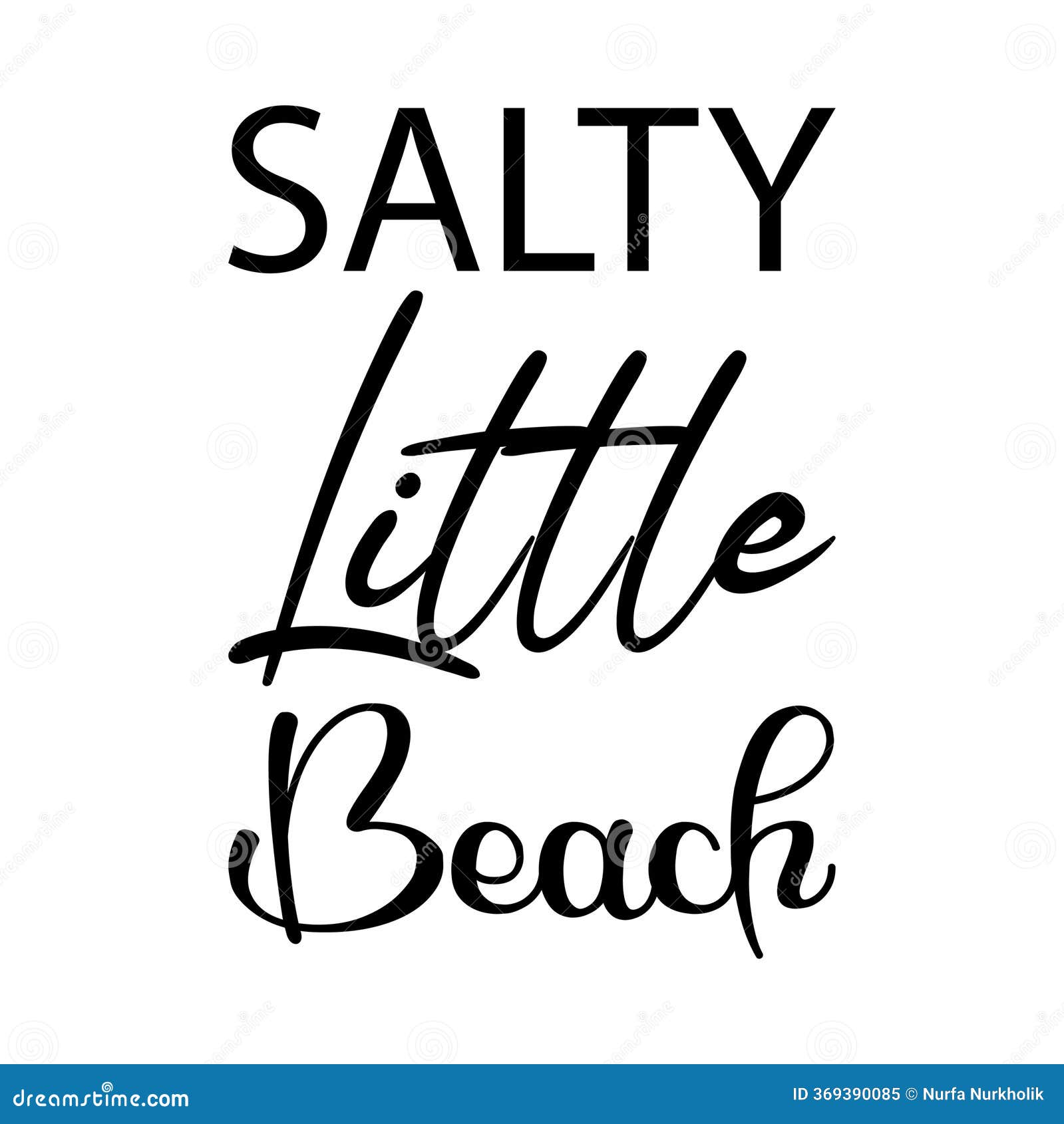 Salty Lil Beach, Family Vacation Typography Design Vector Illustration ...