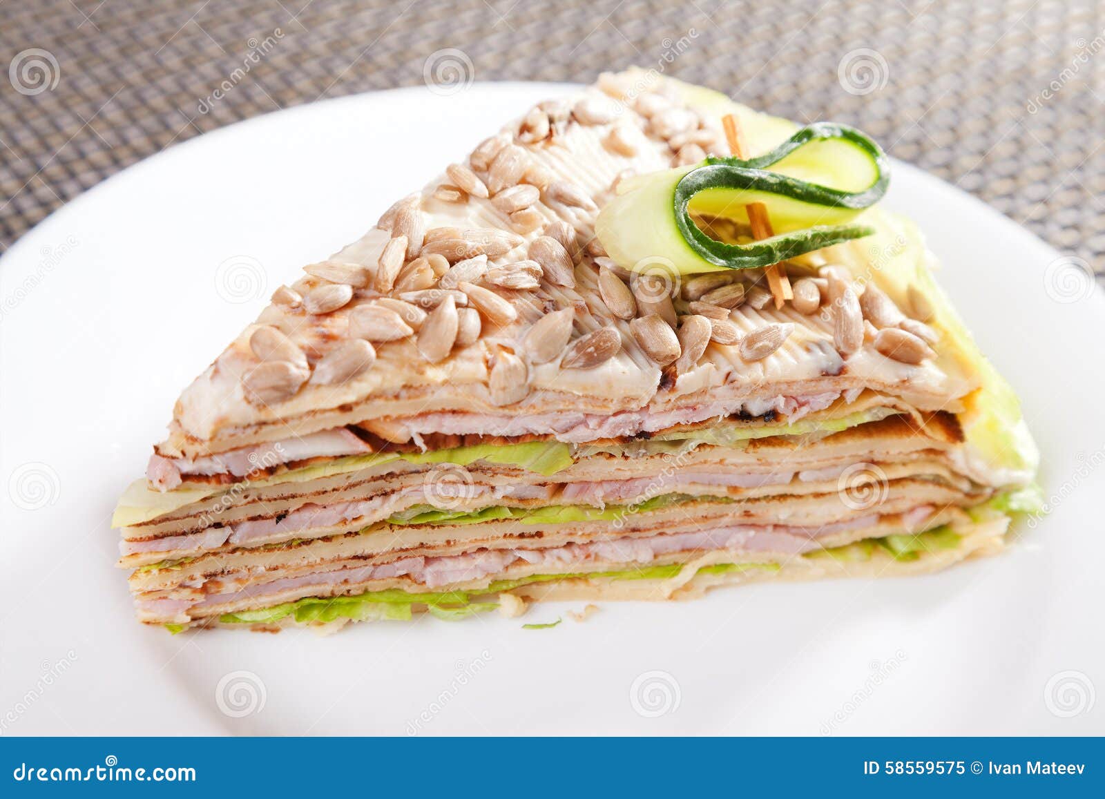 Salty pancake cake stock image. Image of pancake, cucumbers - 58559575