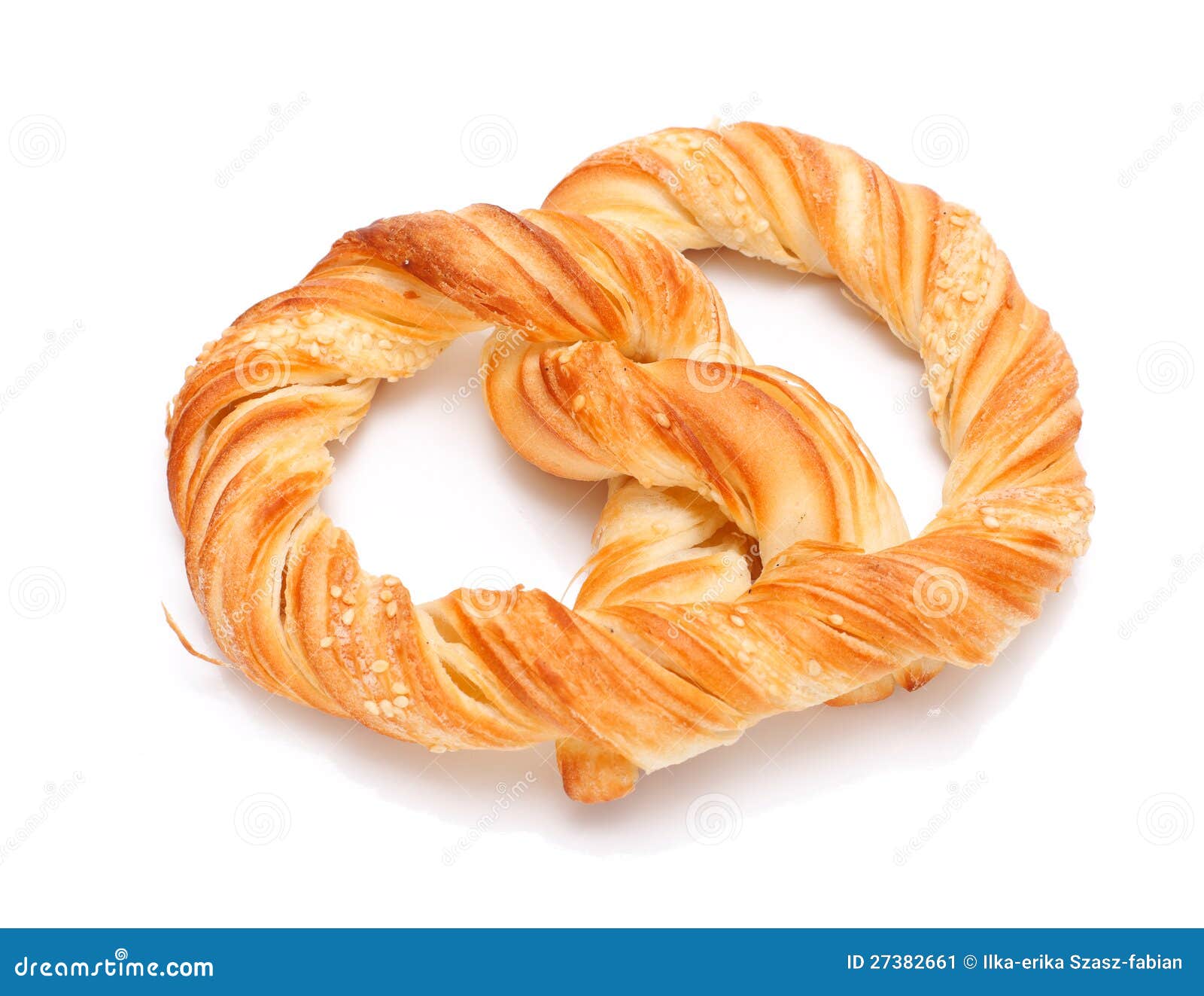 Salty Pretzel with Sesame Seeds Stock Image - Image of food, pretzel ...