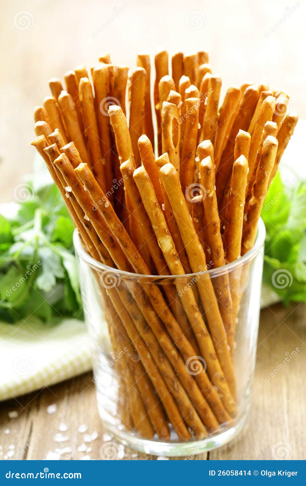 Salty Snack Bread Sticks in a Glass Stock Photo - Image of salt, golden ...