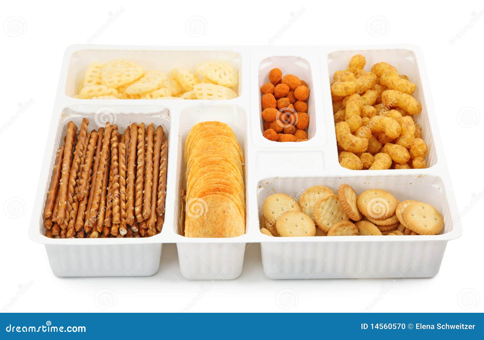 Variation Of Salty Snacks, Overhead View Bottom Border On A Wood Banner ...