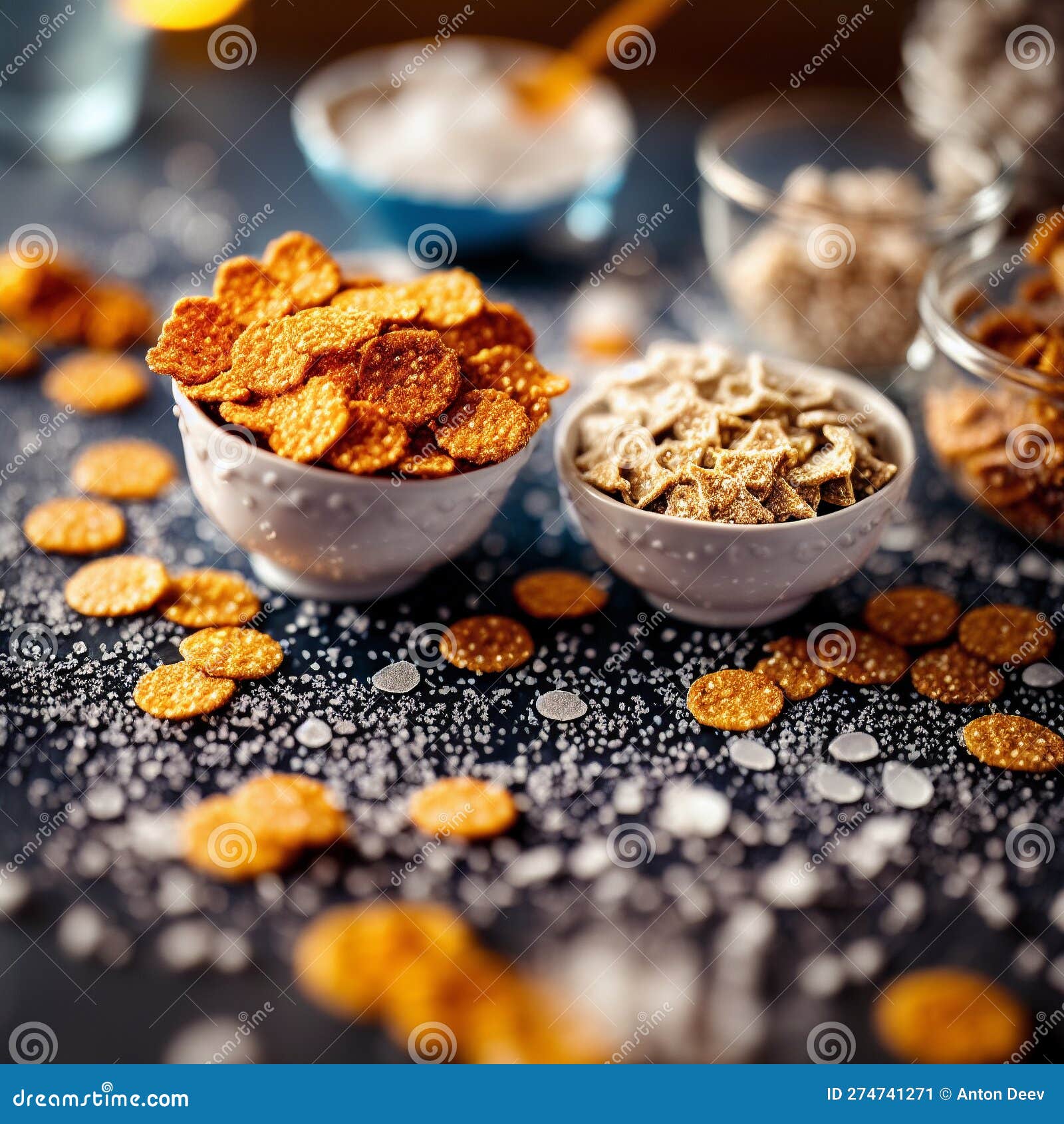 Salty Snacks. Close Up. Harmful Delicious Crispy Appetizer. Generative ...