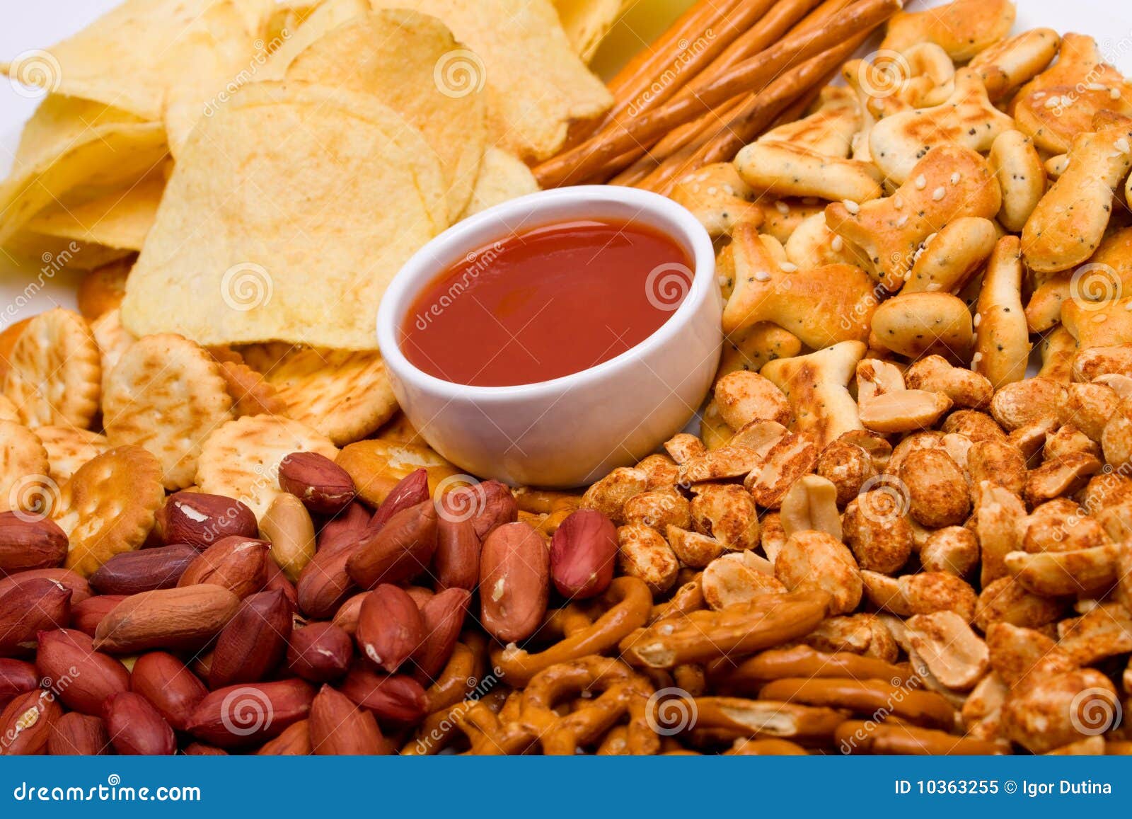 Salty snacks and salsa dip stock image. Image of sauce - 10363255