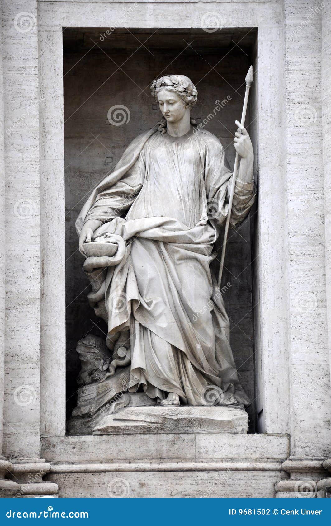 Statue Of The Salubrity In The Trevi Fountain. Rome Stock Image ...