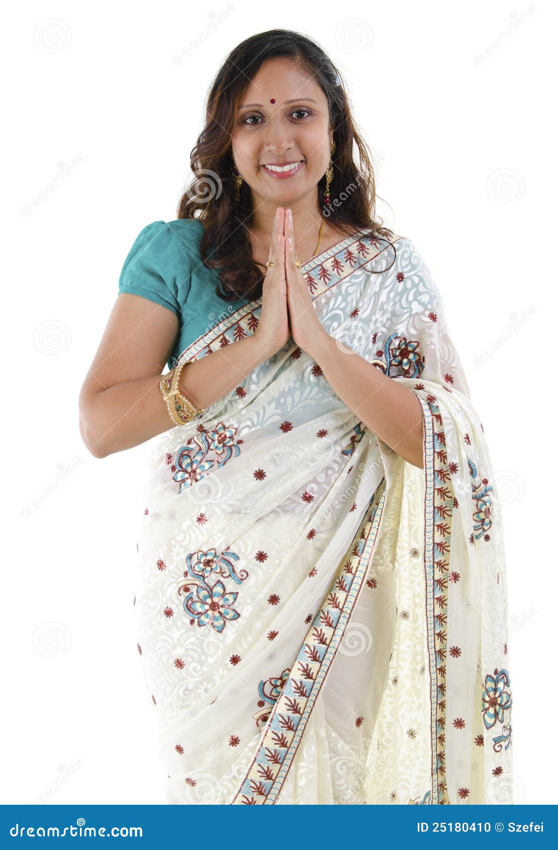 Saludo indio de la mujer foto de archivo. Imagen de agraciado - 25180410