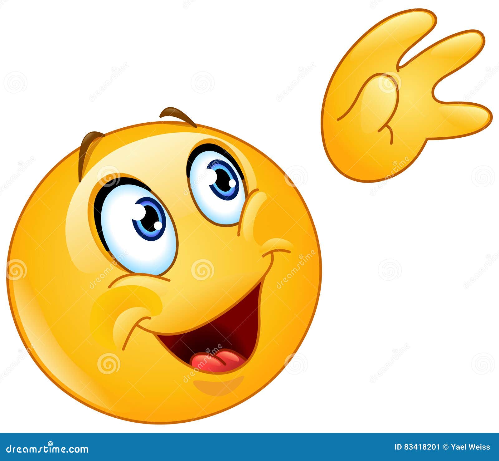 Saluer l'émoticône de ciel illustration de vecteur. Illustration du ...