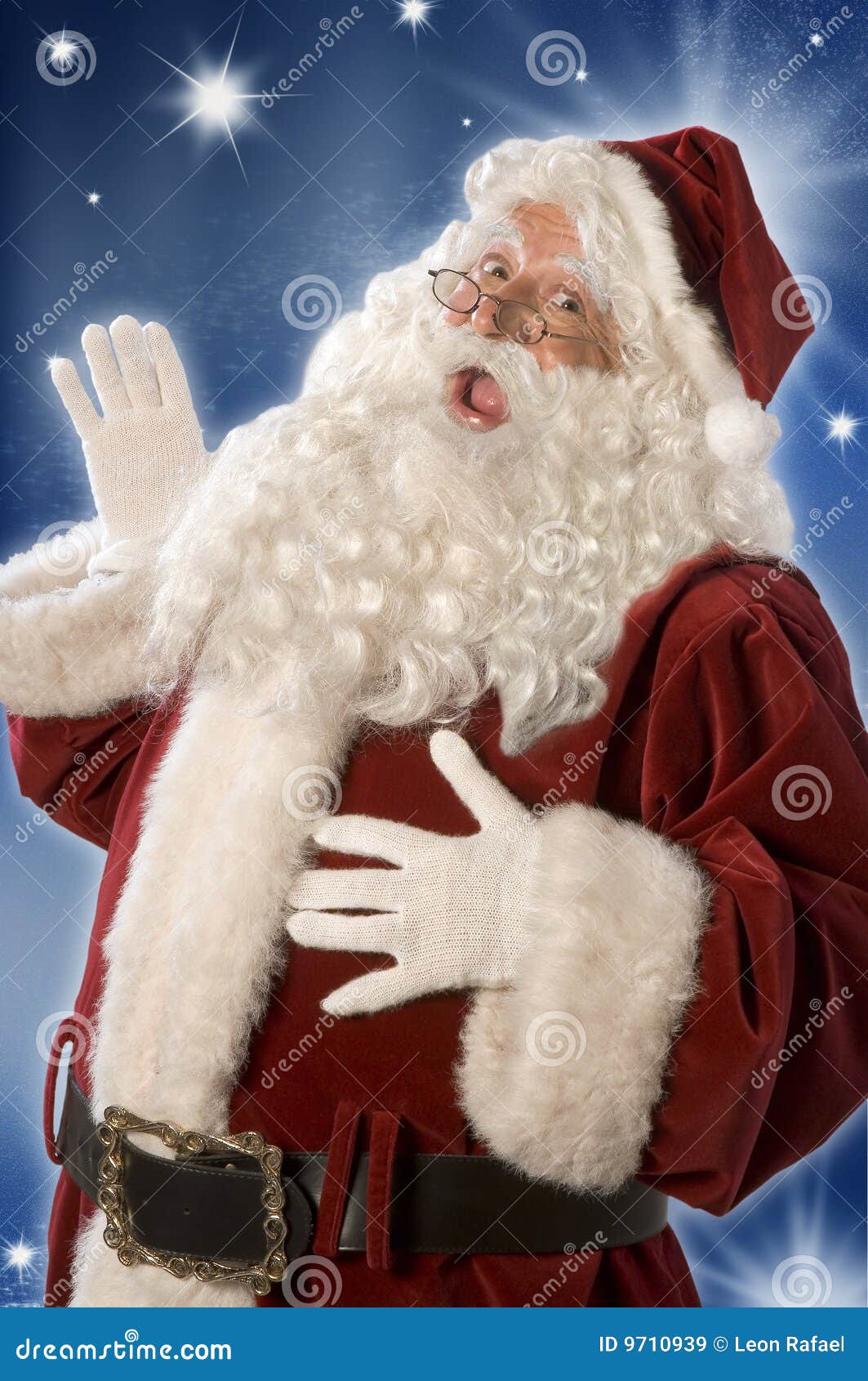 Salutation Santa de Claus image stock. Image du salut - 9710939