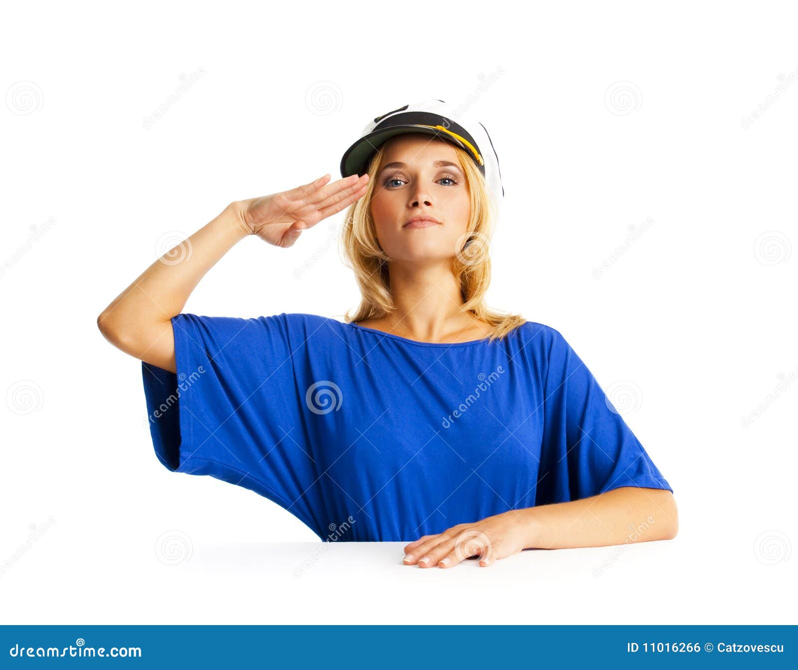 Salute! stock photo. Image of blue, female, saluting - 11016266