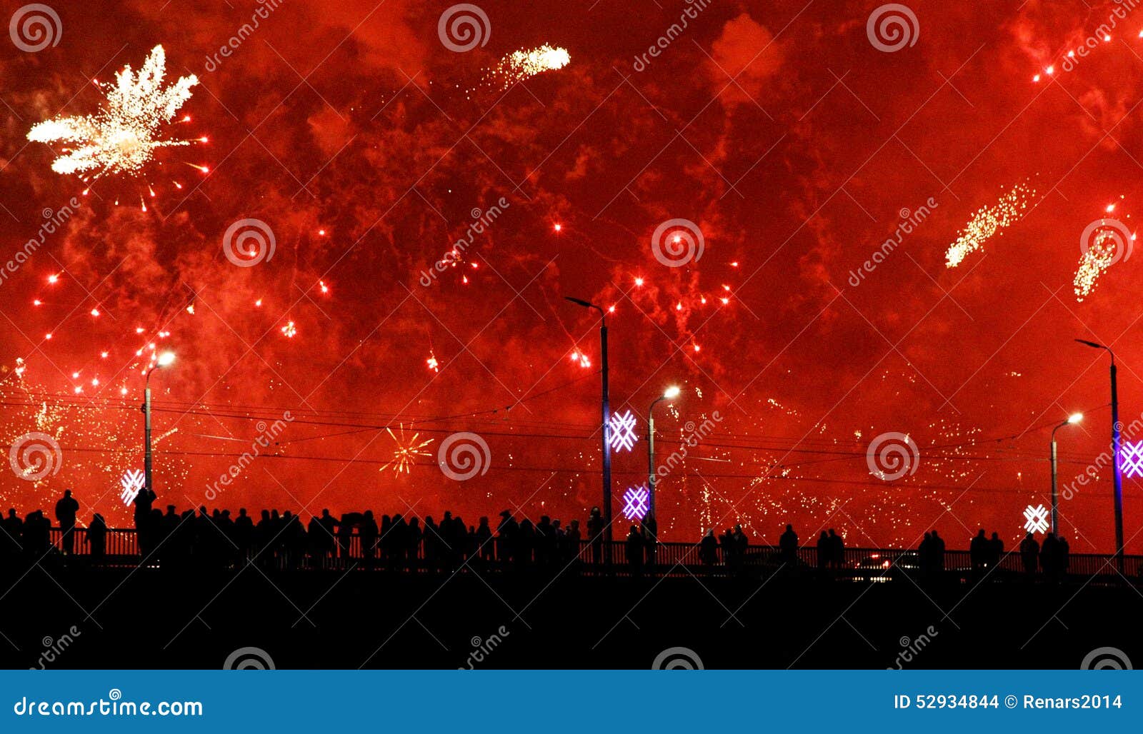 Shooting Salute Smoke And Colorful Confetti Royalty-Free Stock ...