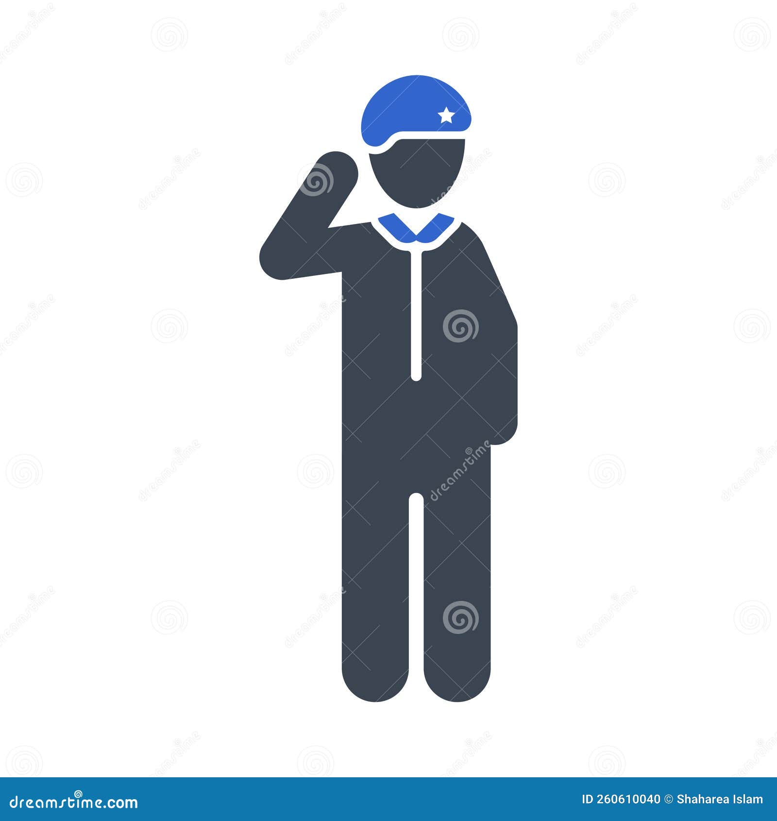 Salute icon stock vector. Illustration of loyalist, symbol - 260610040