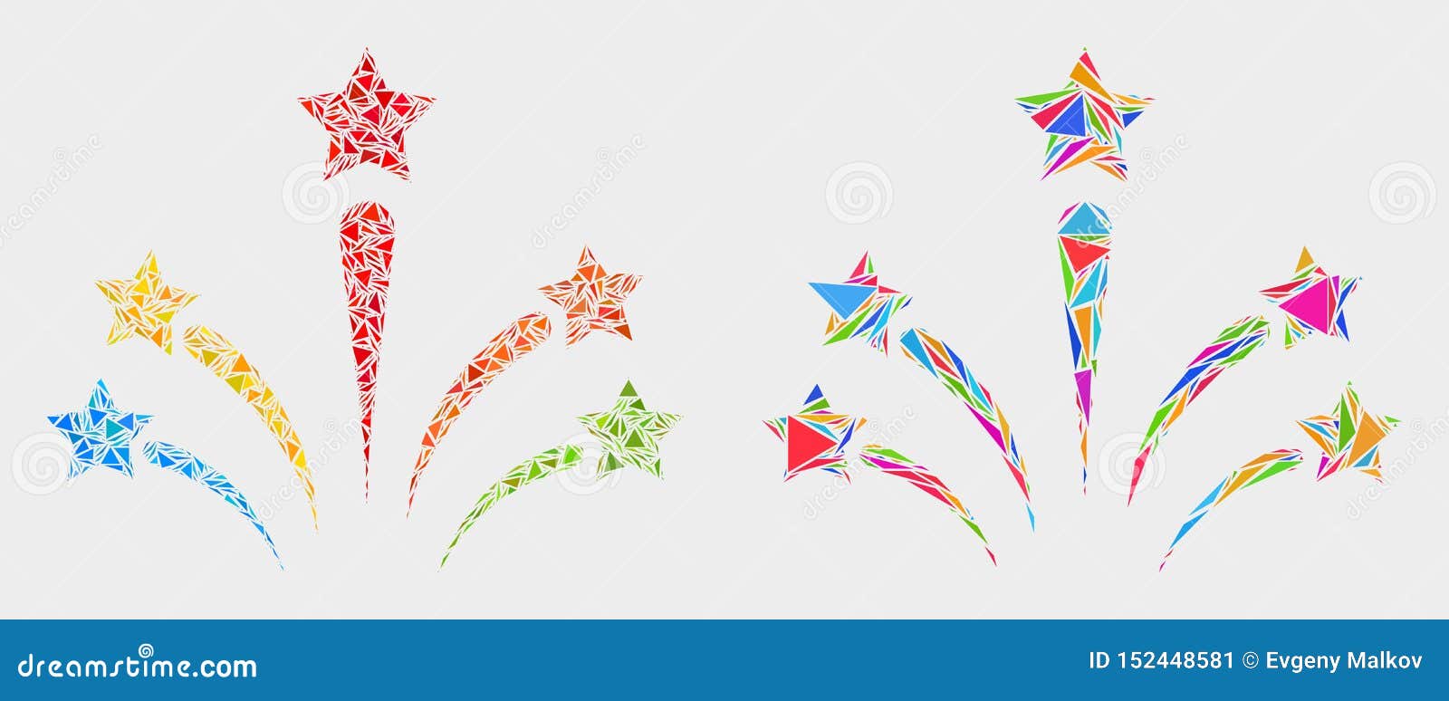 Vector Salute Star Fireworks Mosaic Icon of Triangles Stock Vector ...