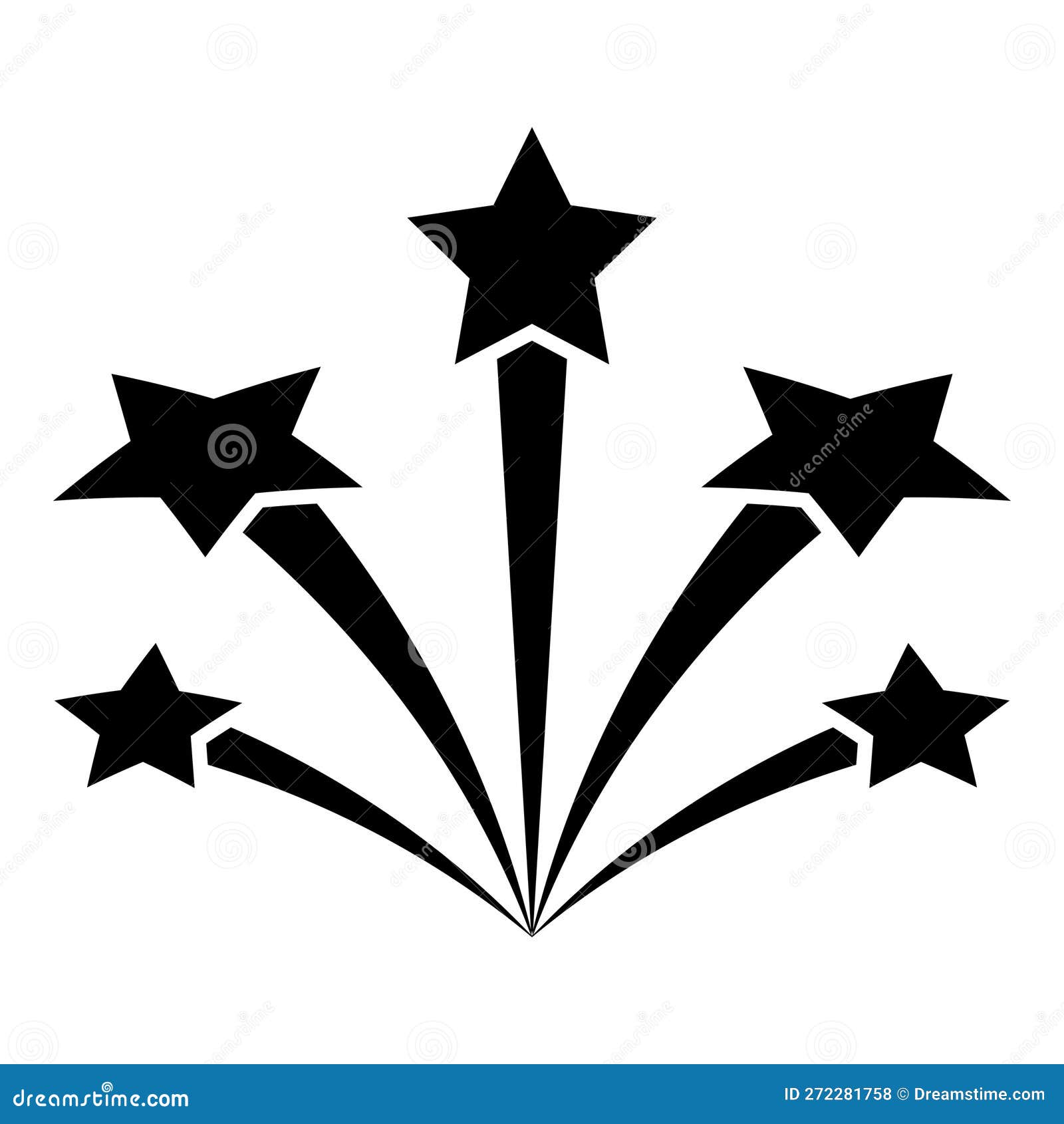 Salute with Stars Firework Starry Icon Black Color Vector Illustration ...