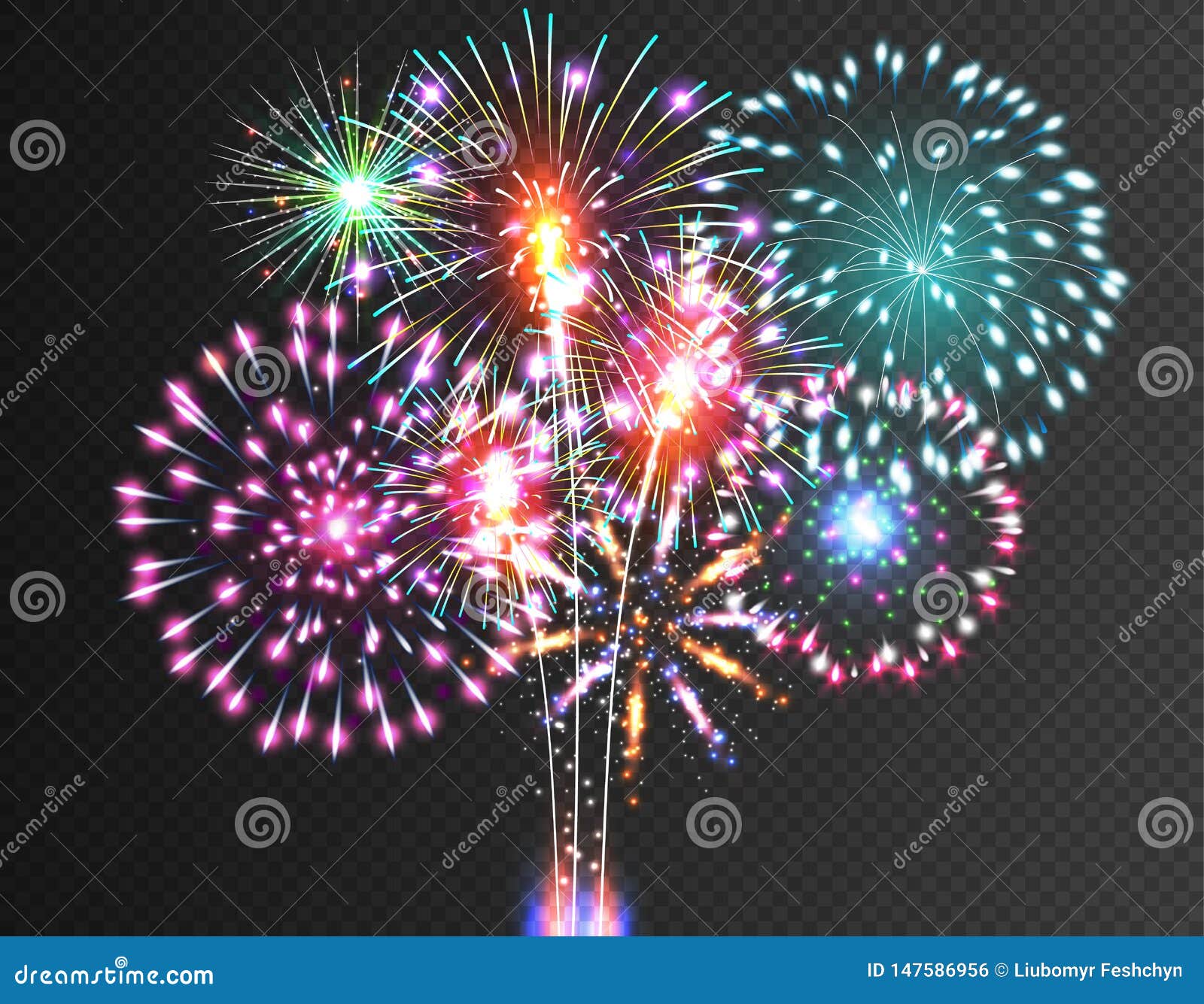 Festive Firework, Happy Birthday And Celebration Party Symbol Cartoon ...