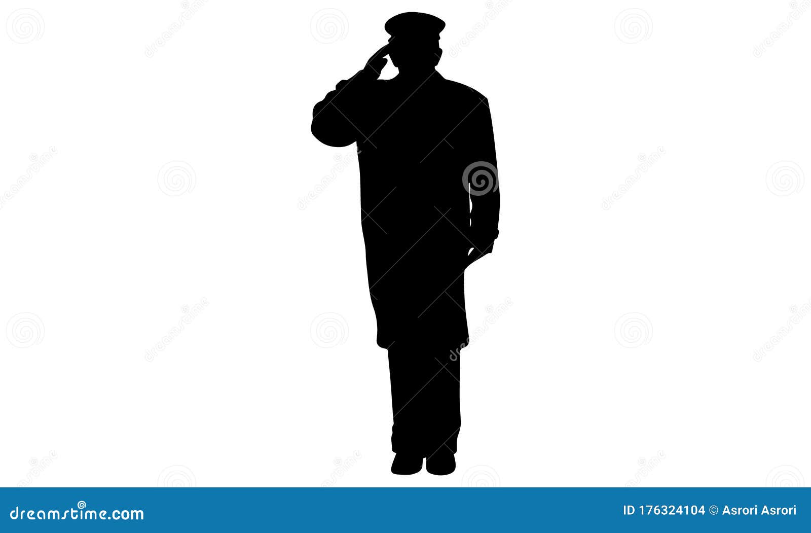 Saluting Man Black Silhouette Icon. Military Honour Gesture Symbol ...