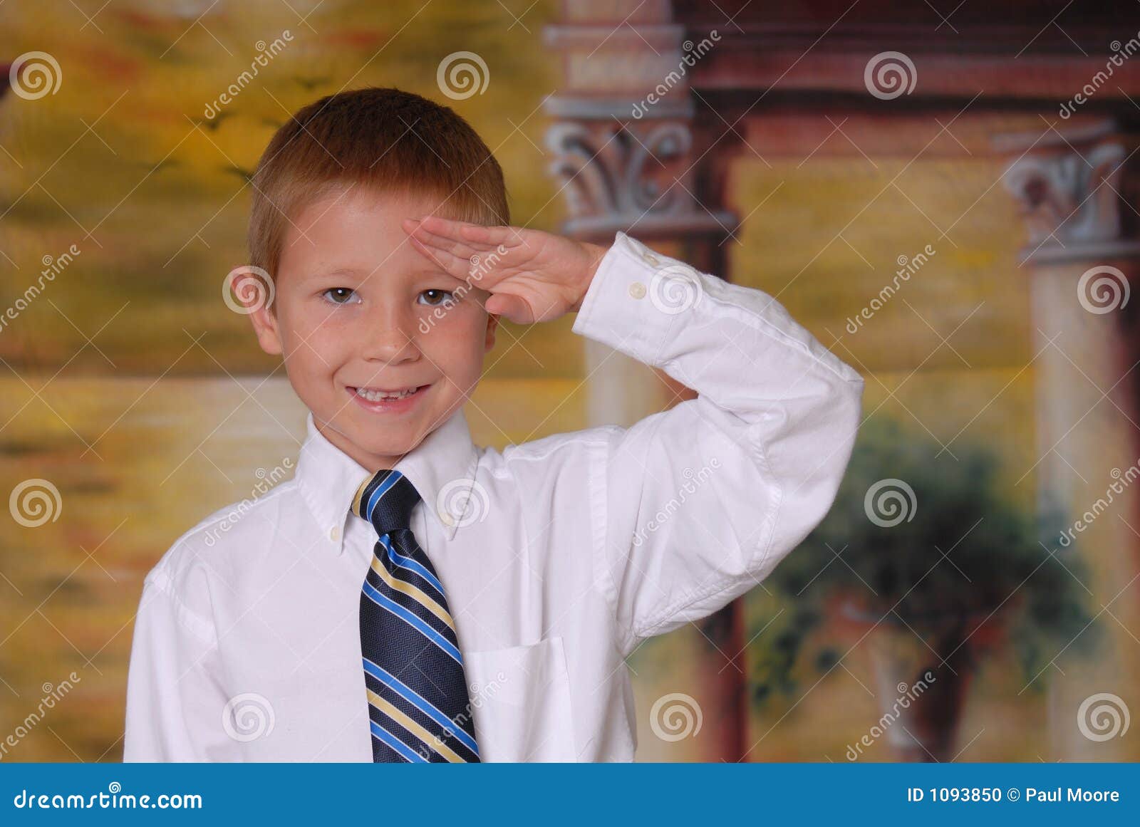 Saluting Boy stock photo. Image of business, serious, portrait - 1093850