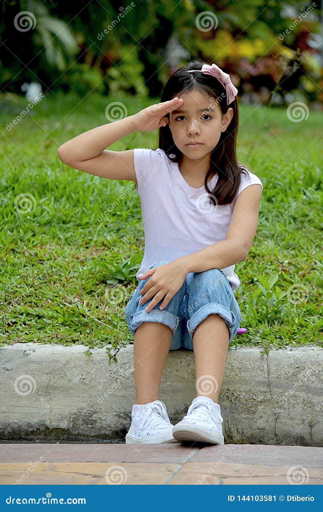 Saluting Pretty Minority Female Stock Image - Image of minority, cute ...