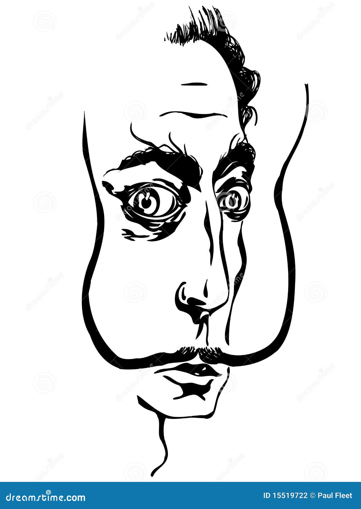 Salvador Dali Cartoon Character. Vector Illustration. Kids History ...