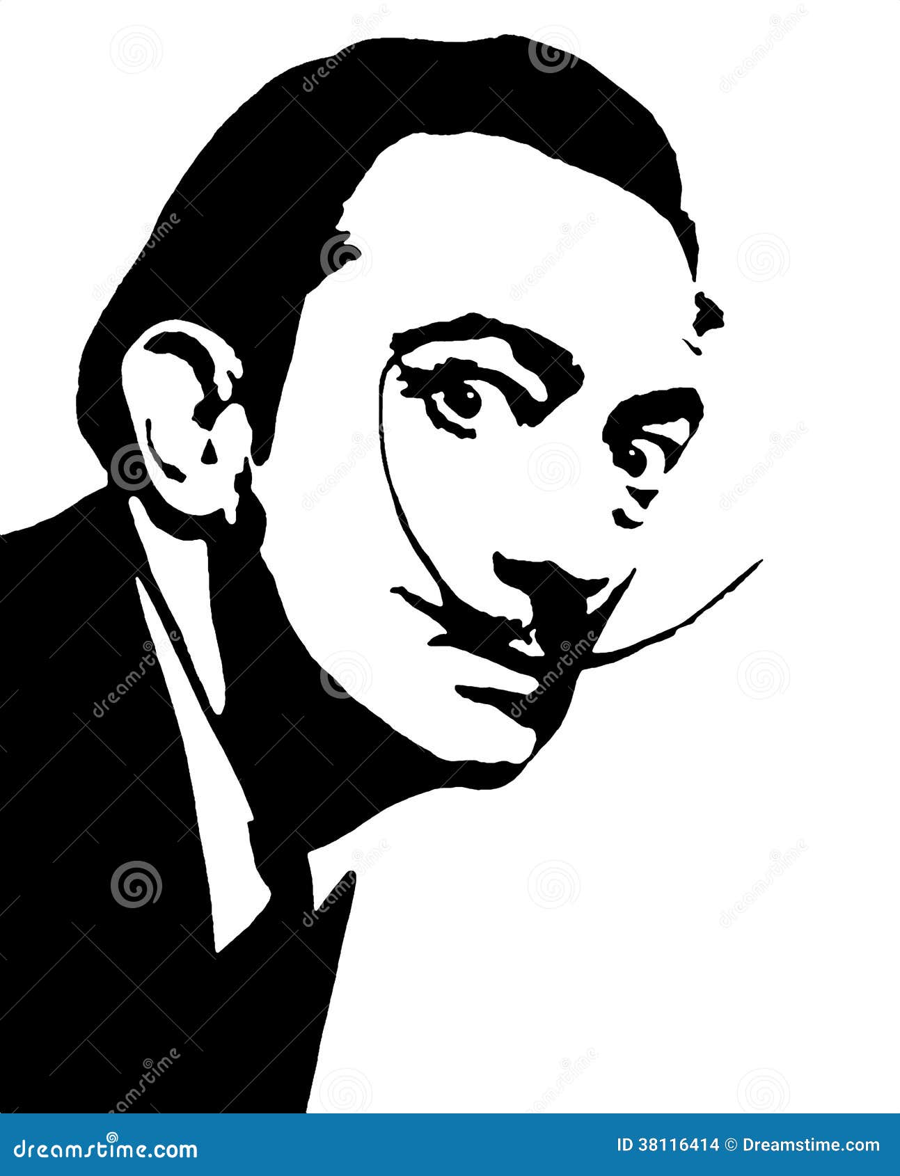 Salvador Dali stock illustration. Illustration of painter - 38116414