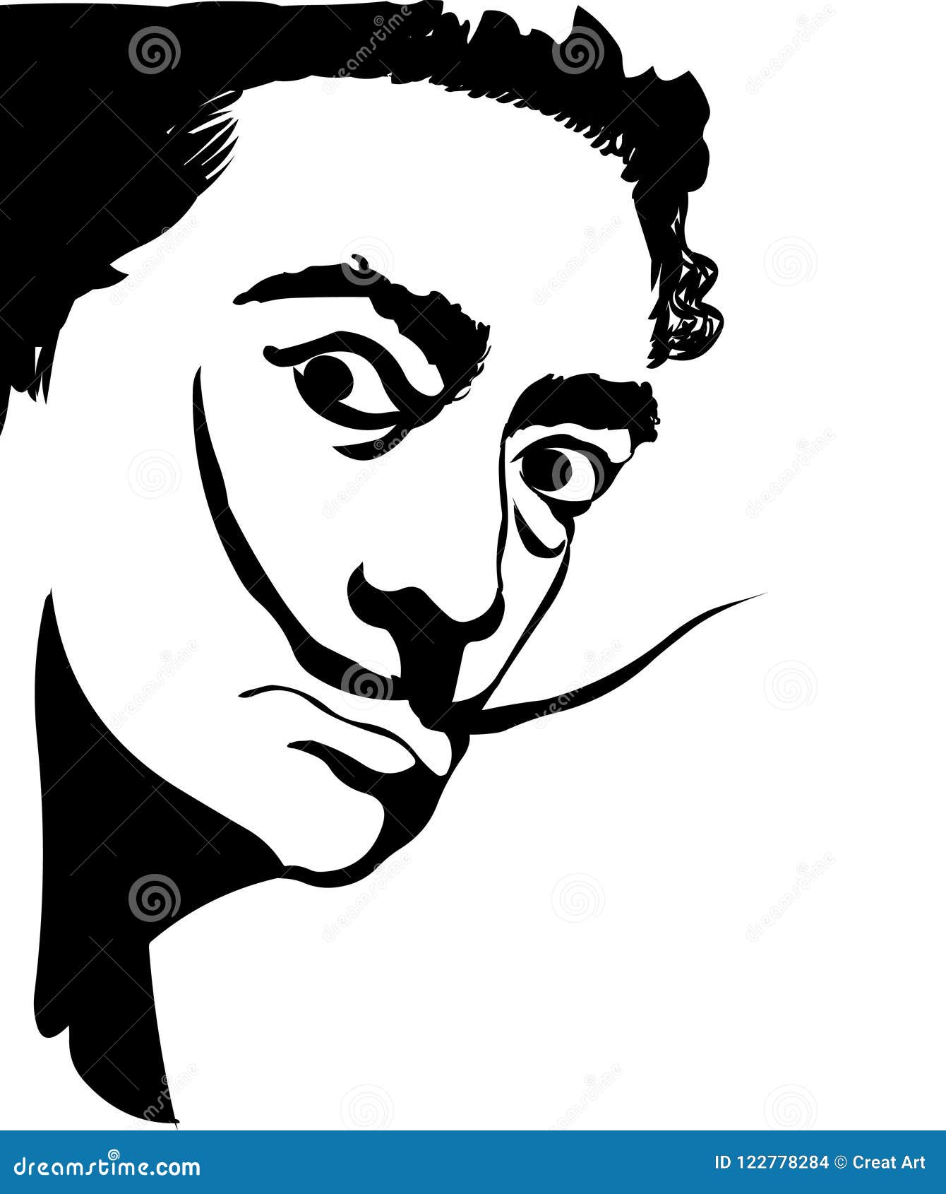 Salvador Dali Ejemplo Del Retrato Del Vector De Salvador Dali ...