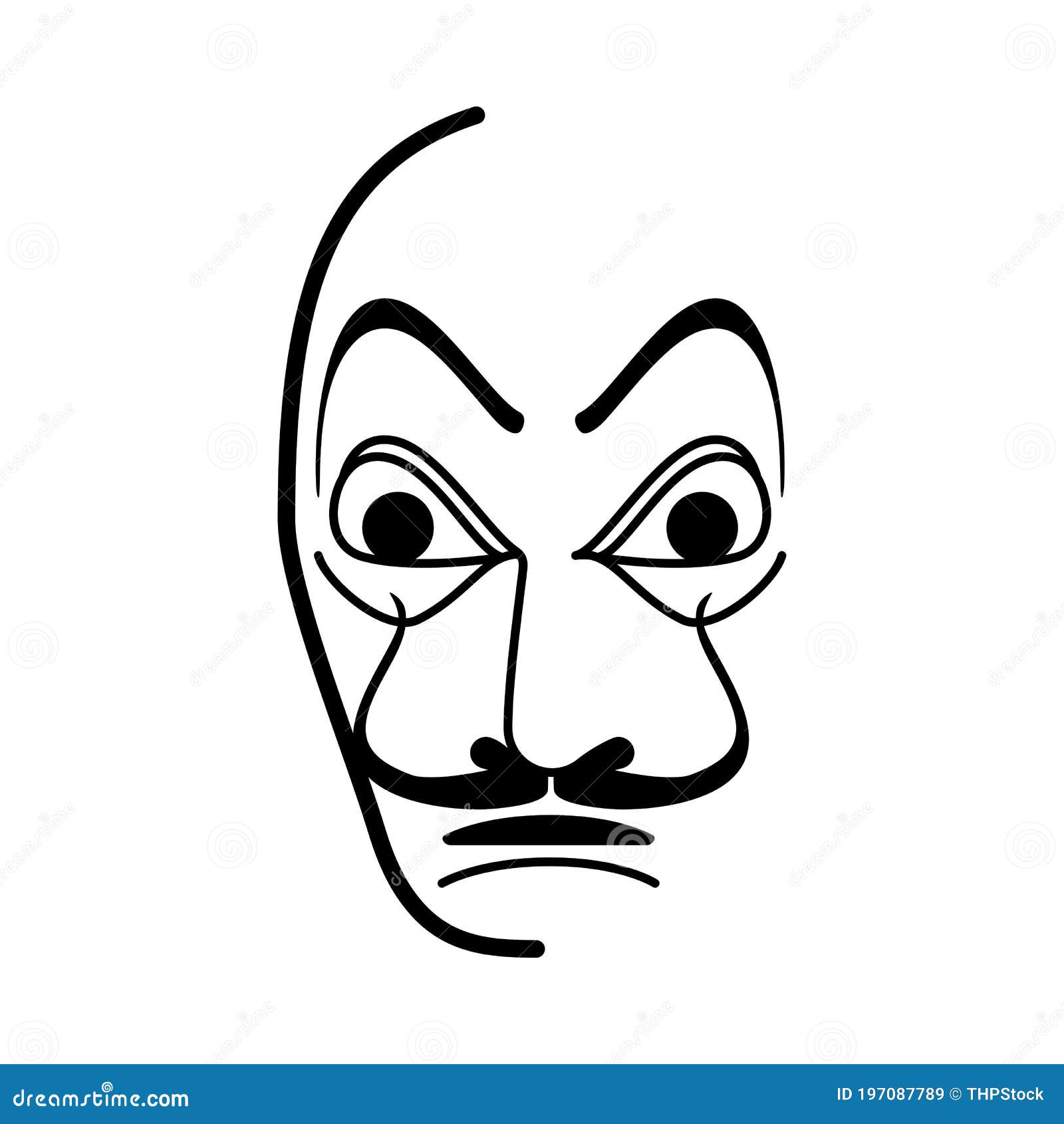 Salvador Dali Face Mask Vector Stock Vector - Illustration of clipart ...