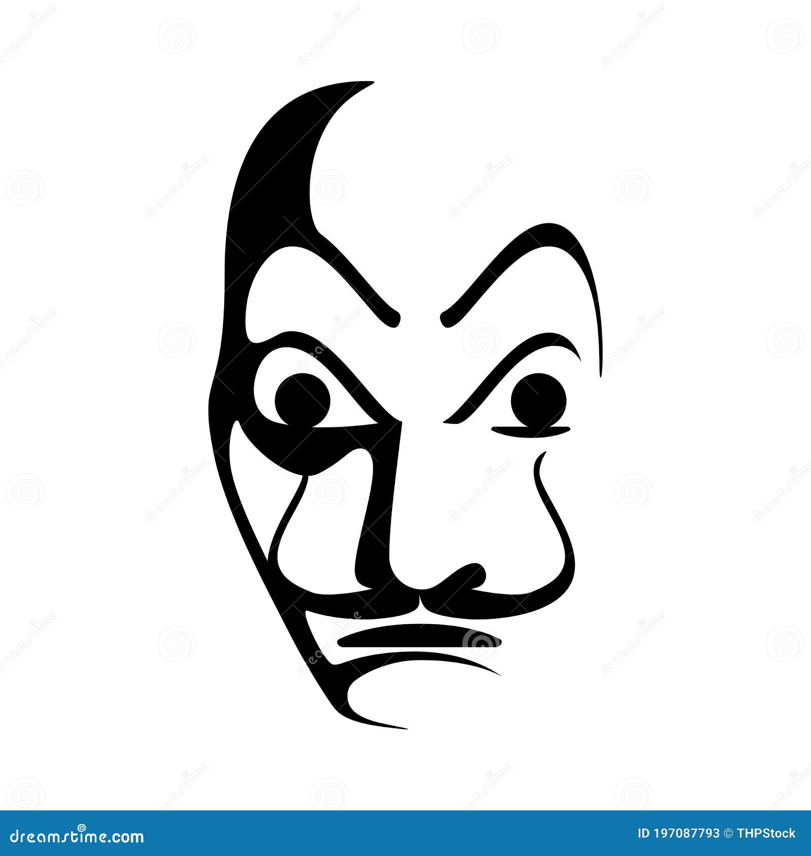 Salvador Dali Face Mask Vector Stock Vector - Illustration of character ...