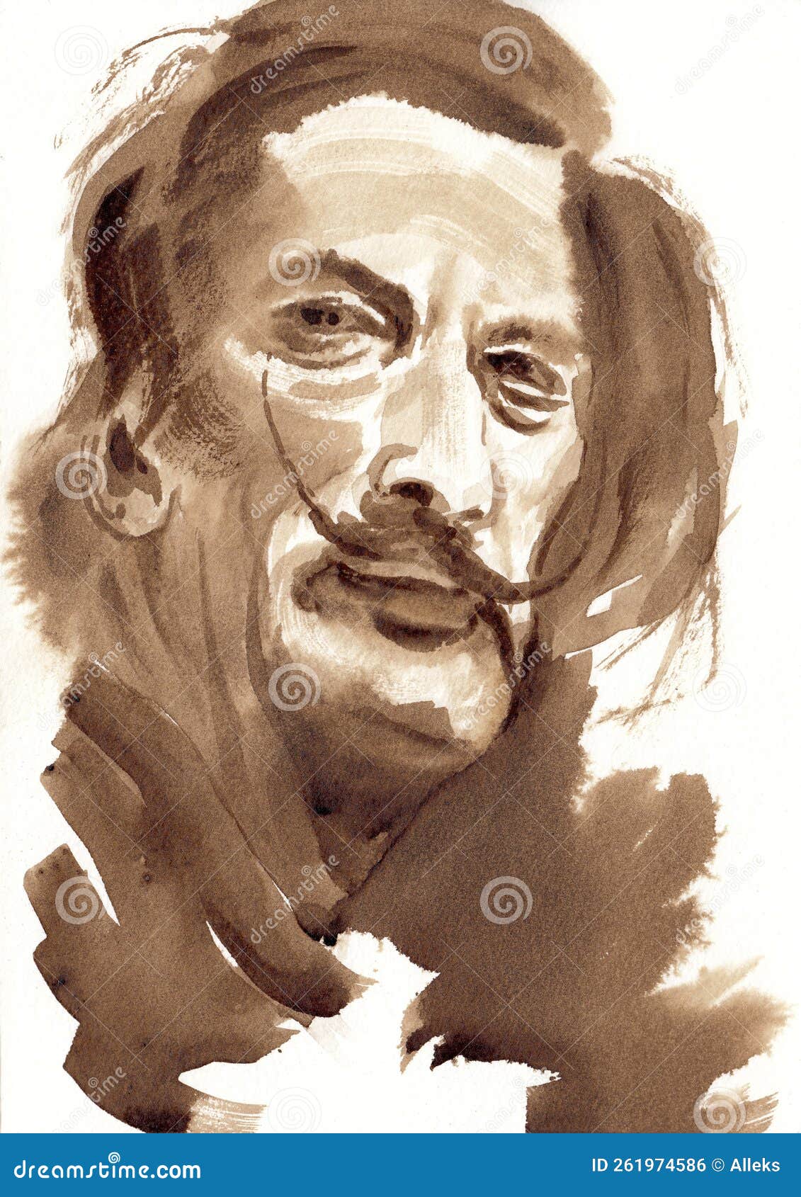 Salvador Dali, Spanish Famous Artist. Hand Made Beautiful Portrait Art ... Salvador Dali, Spanish Famous Artist. Hand Made Beautiful Portrait Art ...