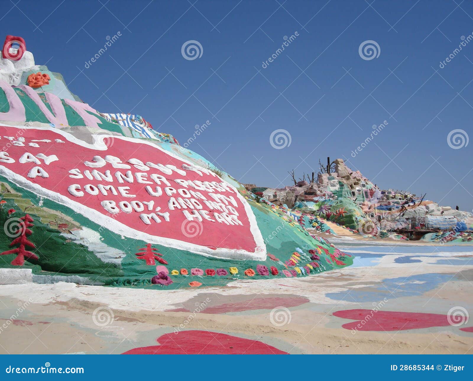 Salvation Mountain, Niland California Stock Photo - Image of love, blue ...