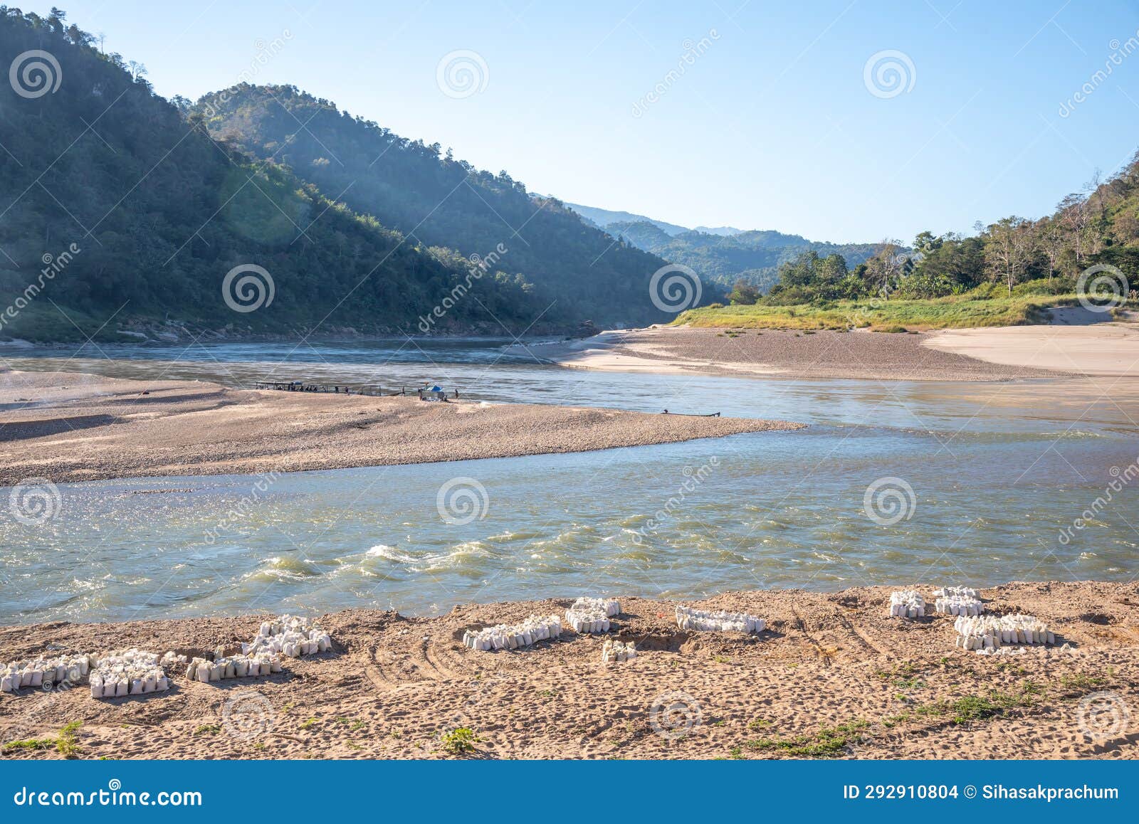 Salween River at Border of Thailand and Myanmar Stock Photo - Image of ...