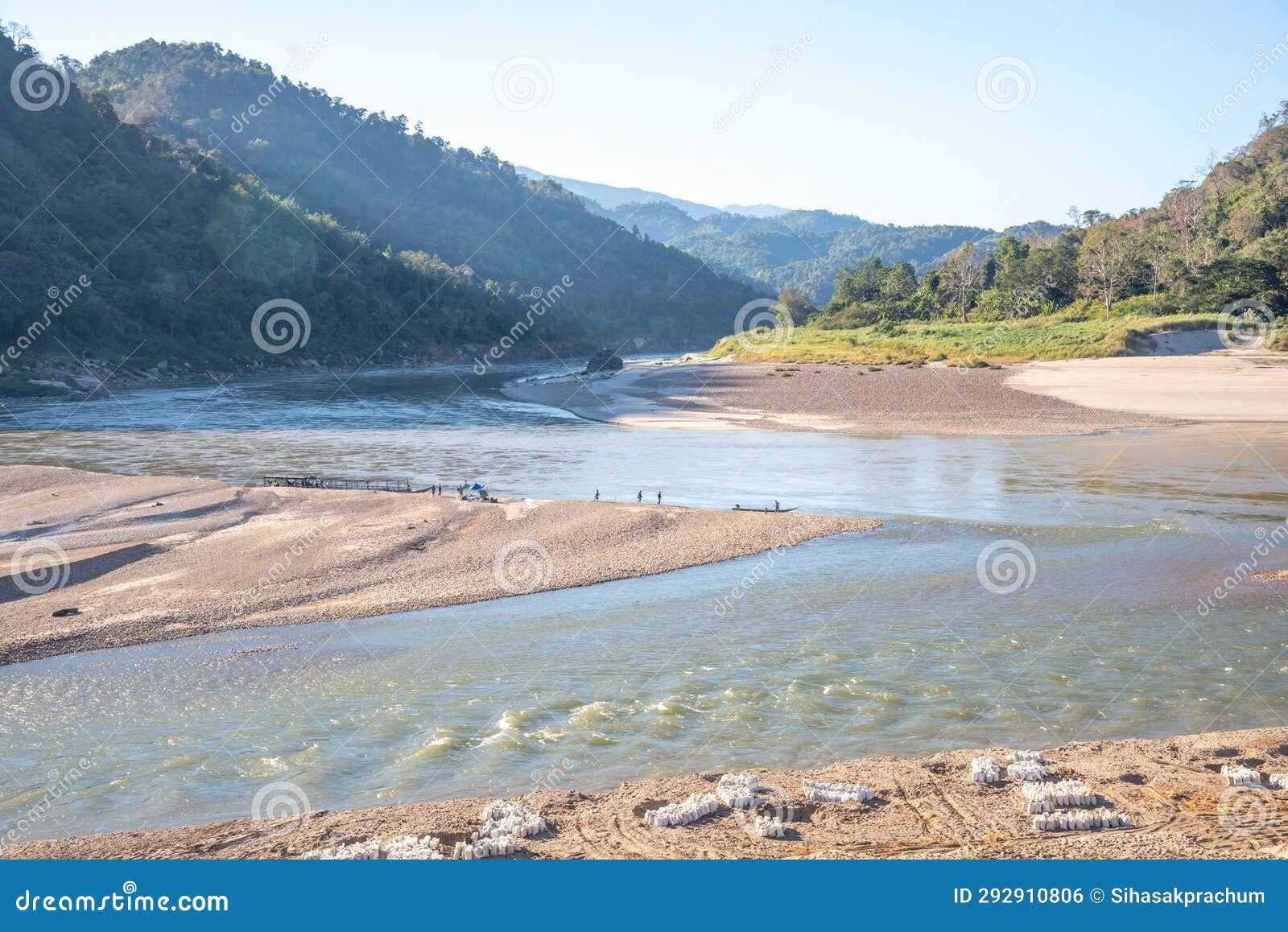 Salween River at Border of Thailand and Myanmar Stock Photo - Image of ...